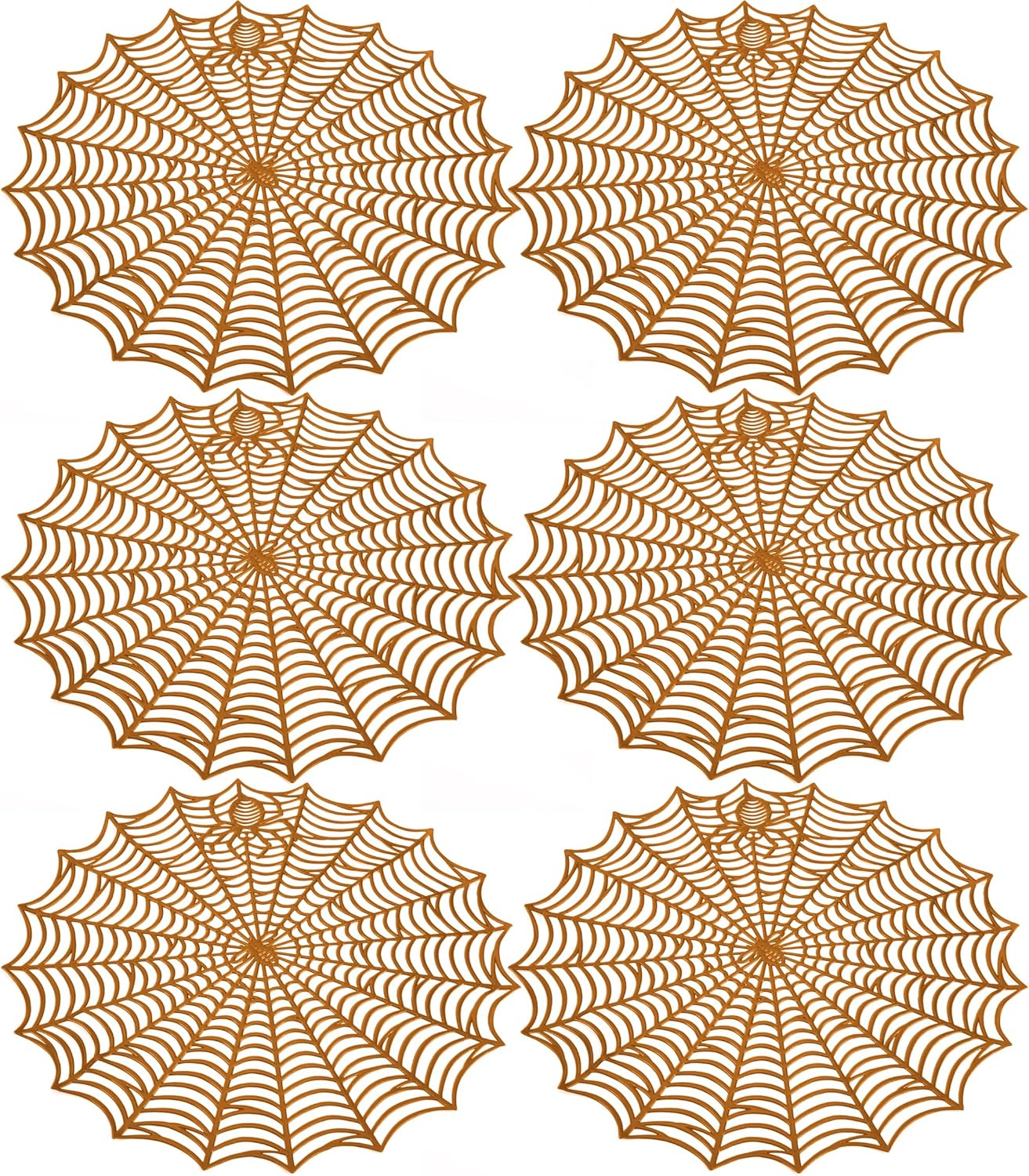 Amazon.com: Sfcddtlg 6 Pcs Halloween Spider Web Placemats- 15"" Heat ...