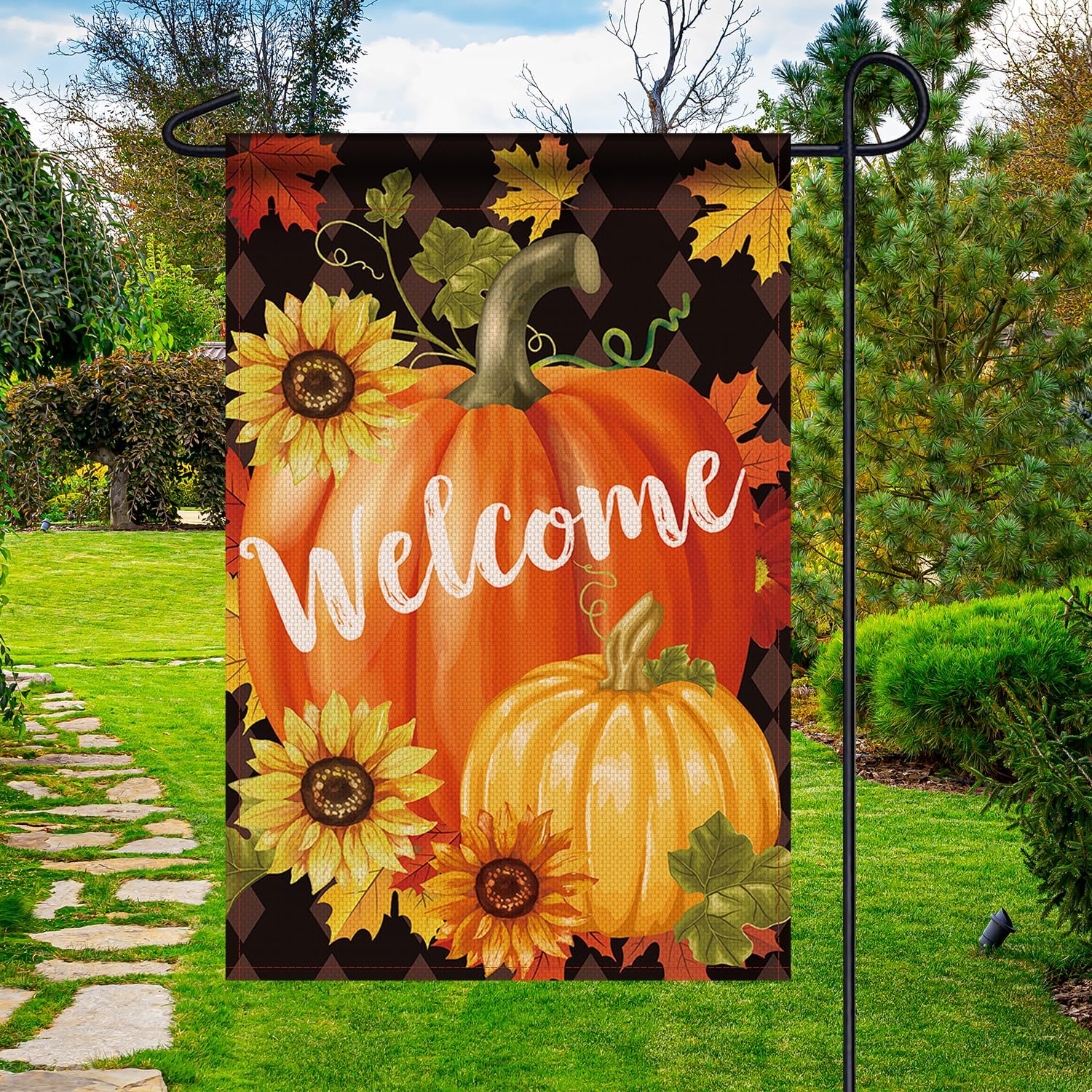 Amazon.com : IKSII Double Sided Welcome Fall Garden Flag for Outside ...