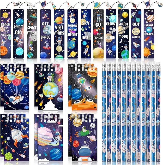 Amazon.com: 48 Pcs Space Party Favors Kids Stationery Include Space ...