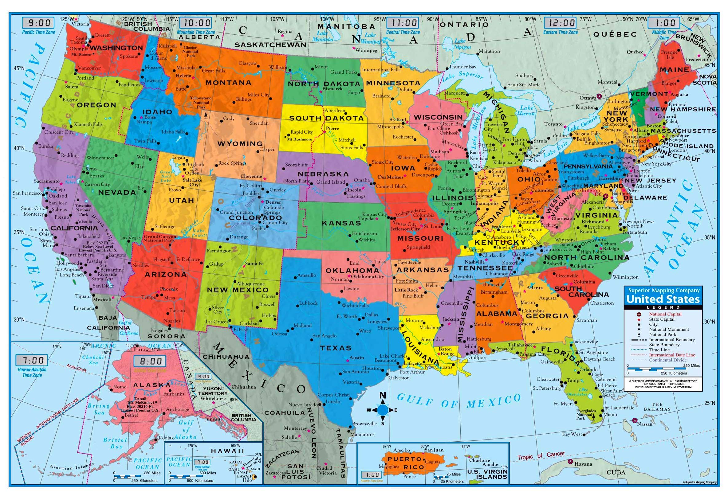 Buy Superior Mapping Company United States Poster Size Wall Map 40 X 28