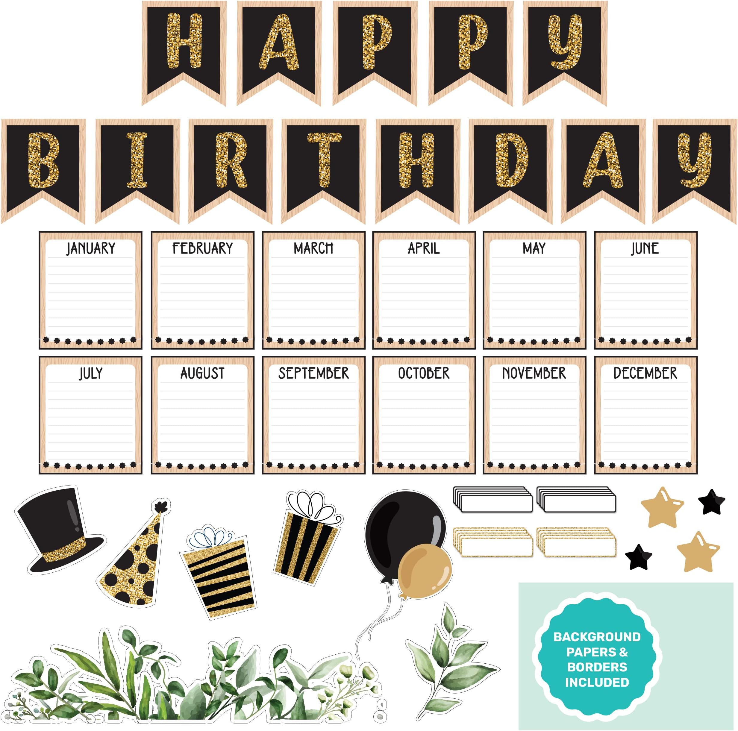 Amazon.com : 115Pcs Farmhouse Happy Birthday Bulletin Board Decorations ...