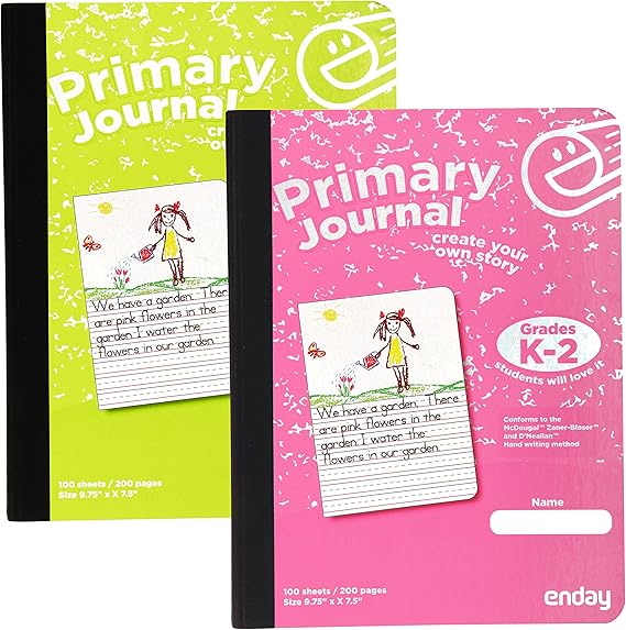 Amazon.com : Primary Journal Grades K-2, Primary Writing Journal, Half Page Ruled Primary ...