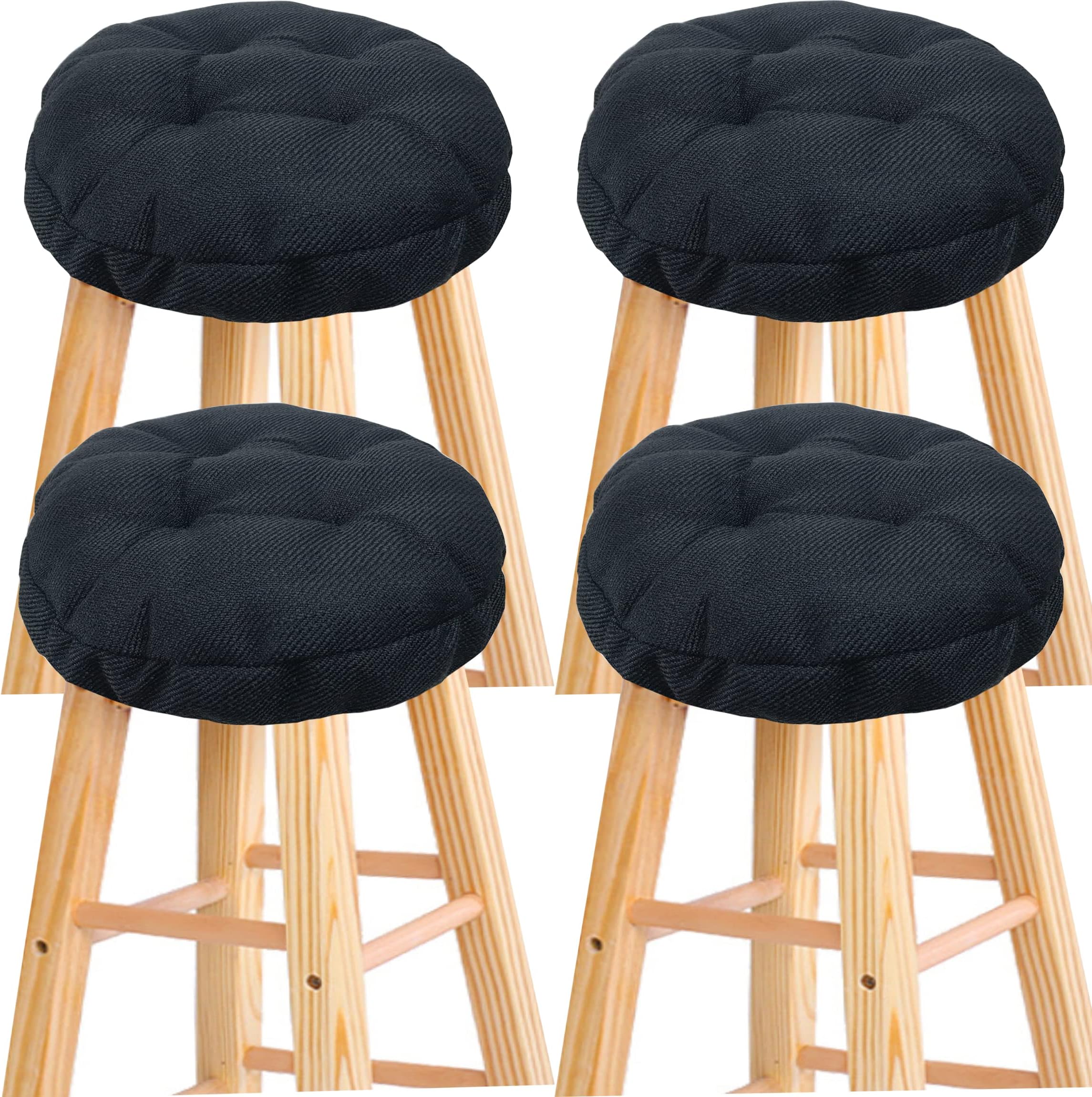 Amazon.com: Marsui 4 Pieces Soft Stool Covers Round Bar Stool Cushions ...