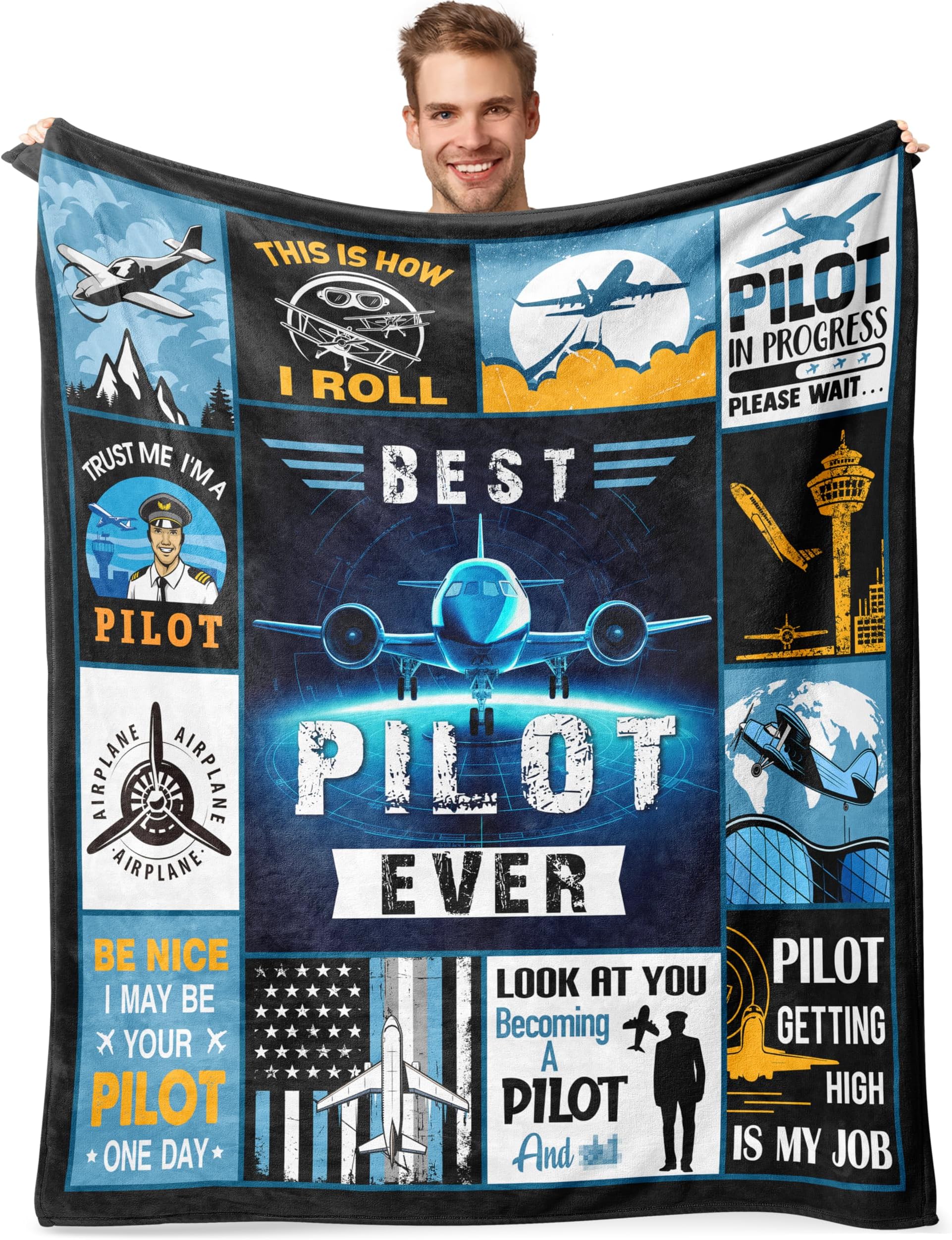 Amazon.com: peakman Pilot Gifts Blanket,Pilot Gifts Aviation Men,Pilot ...