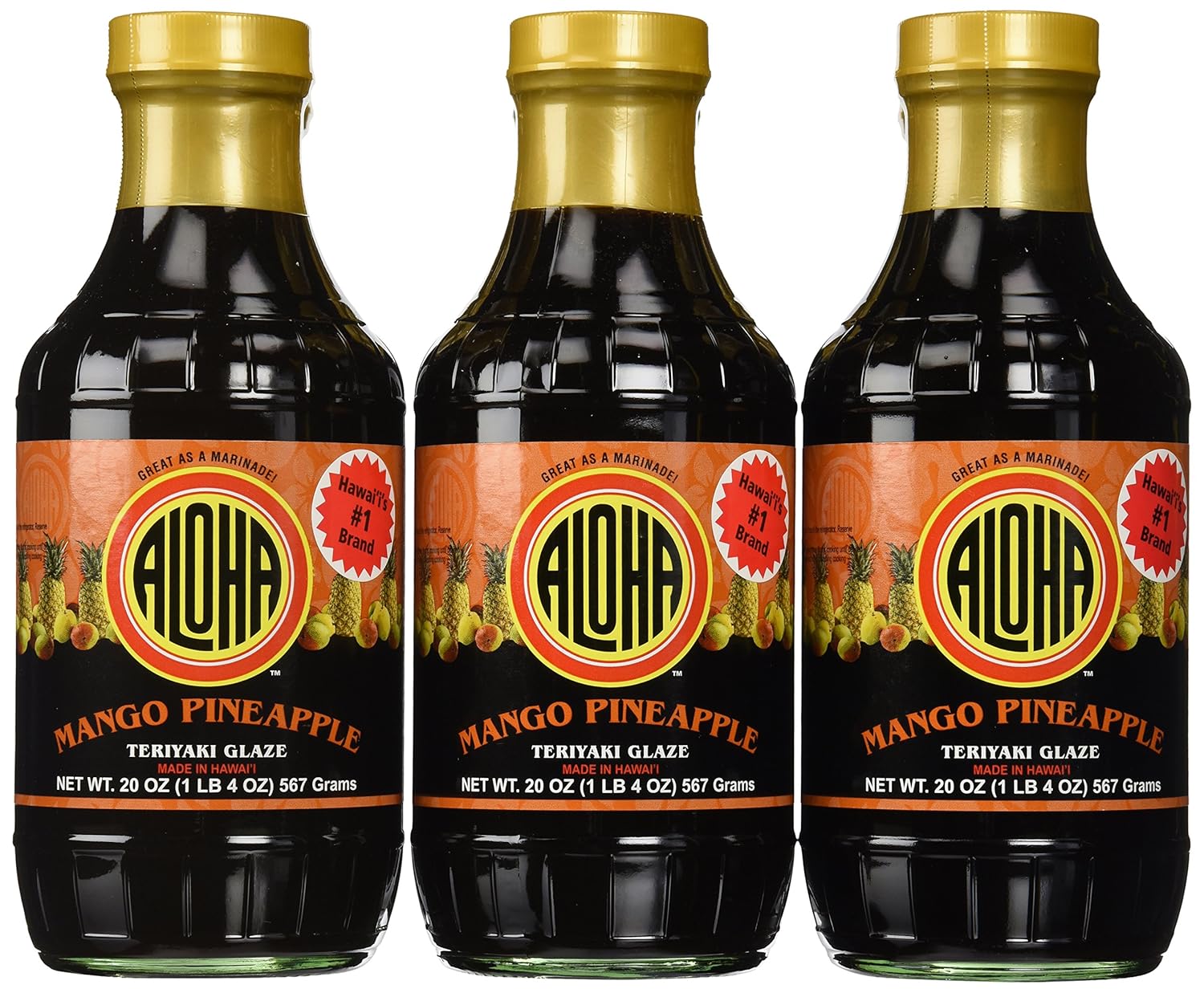 Amazon.com : Aloha Mango Pineapple Teriyaki Glaze, 20 Ounce (Pack of 12 ...