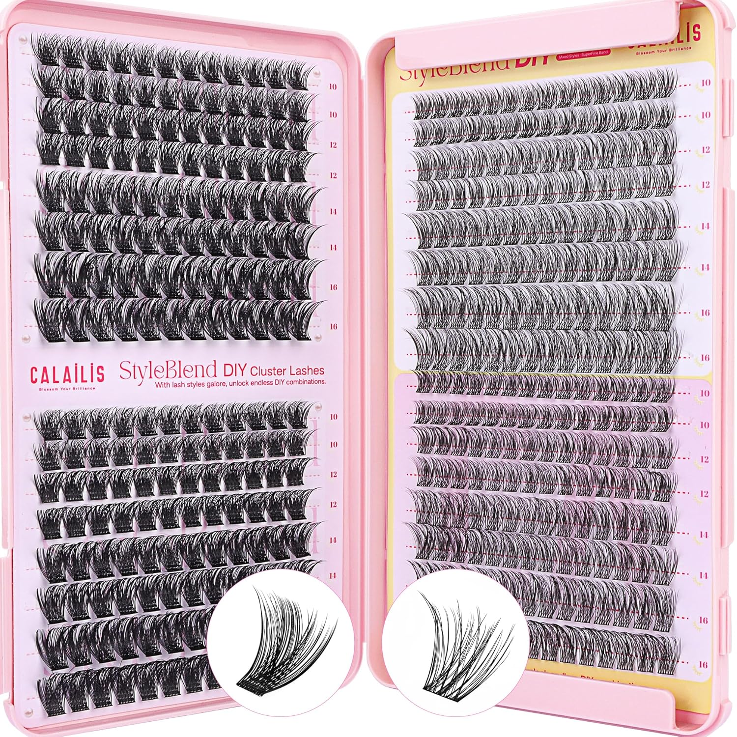 Amazon.com: CALAILIS Lash Clusters Wispy 384Pcs D Curl Cluster Eyelash ...