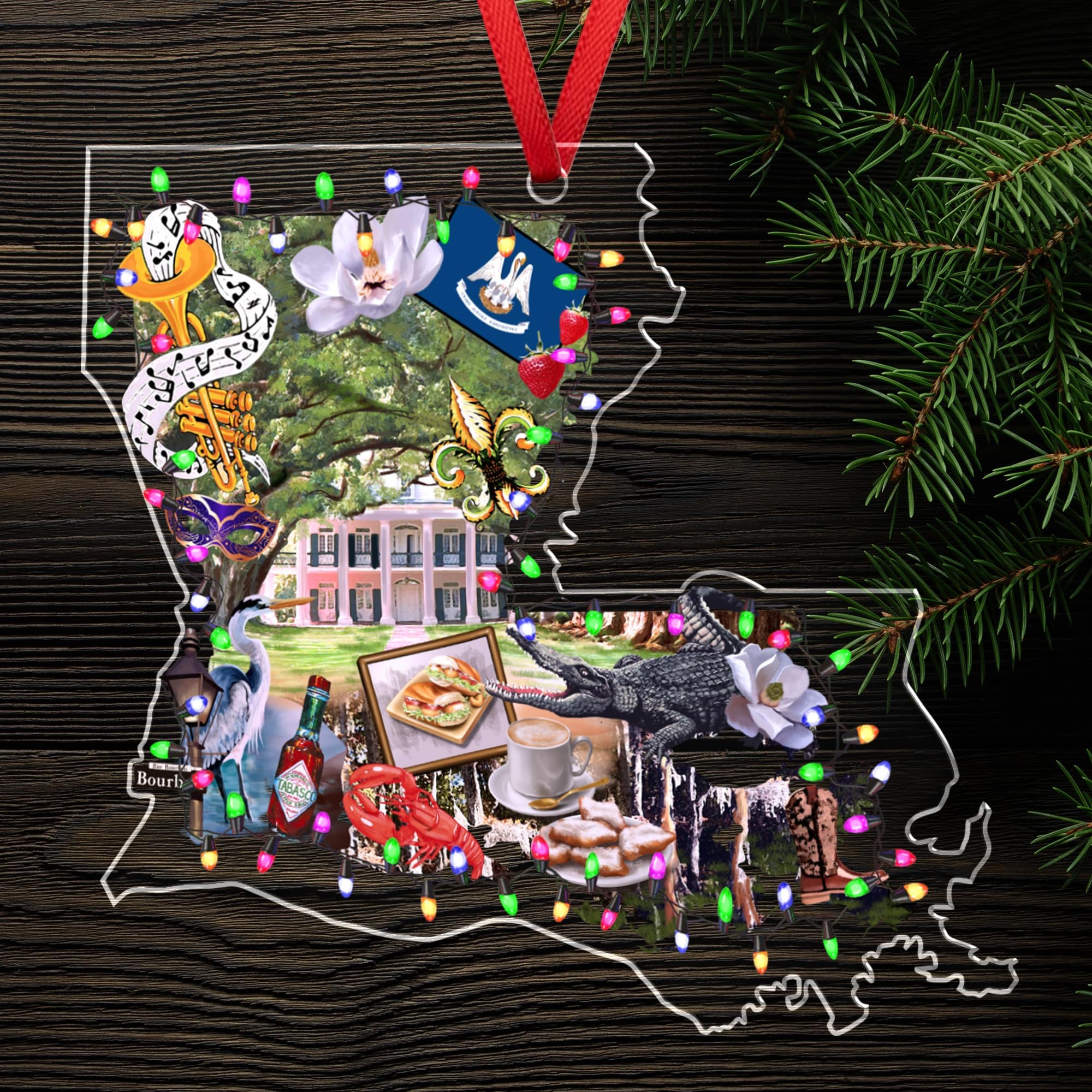 Amazon.com: Cajun Christmas Ornament Crawfish, Lobster Mudbug Fleur de ...