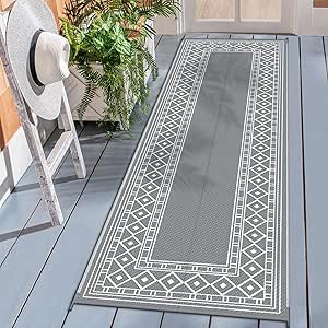 Amazon.com: GENIMO Outdoor Rug Waterproof for Patio, 2.5'x8' Foldable Reversible Plastic Straw ...