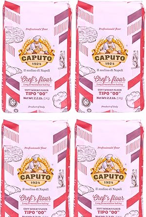 Antimo Caputo 00 Chefs Flour 1 Kilo (2.2lb) Bags Pack of 4 by Caputo ...
