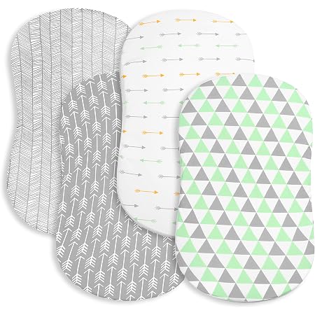 Amazon.com : Bassinet Bed Sheets – Premium Bassinet Fitted Sheets 4 ...