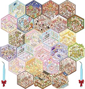 Amazon.com: 3D Sticker Scene,Reusable Isometric Sticker Book,Relieve ...