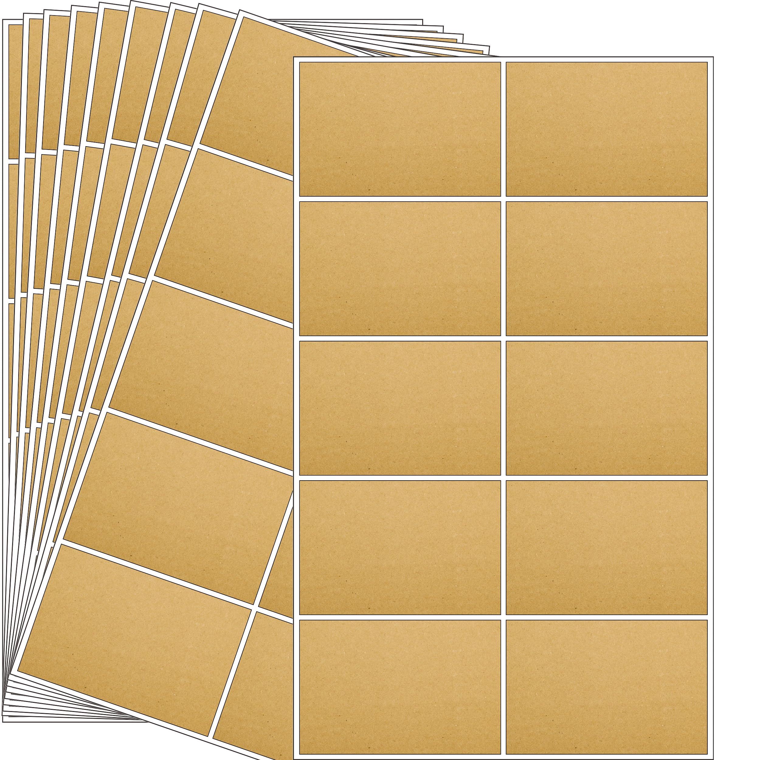 Snapklik.com : 3 X 2 Inch Kraft Label Stickers,240 Pack Rectangle ...