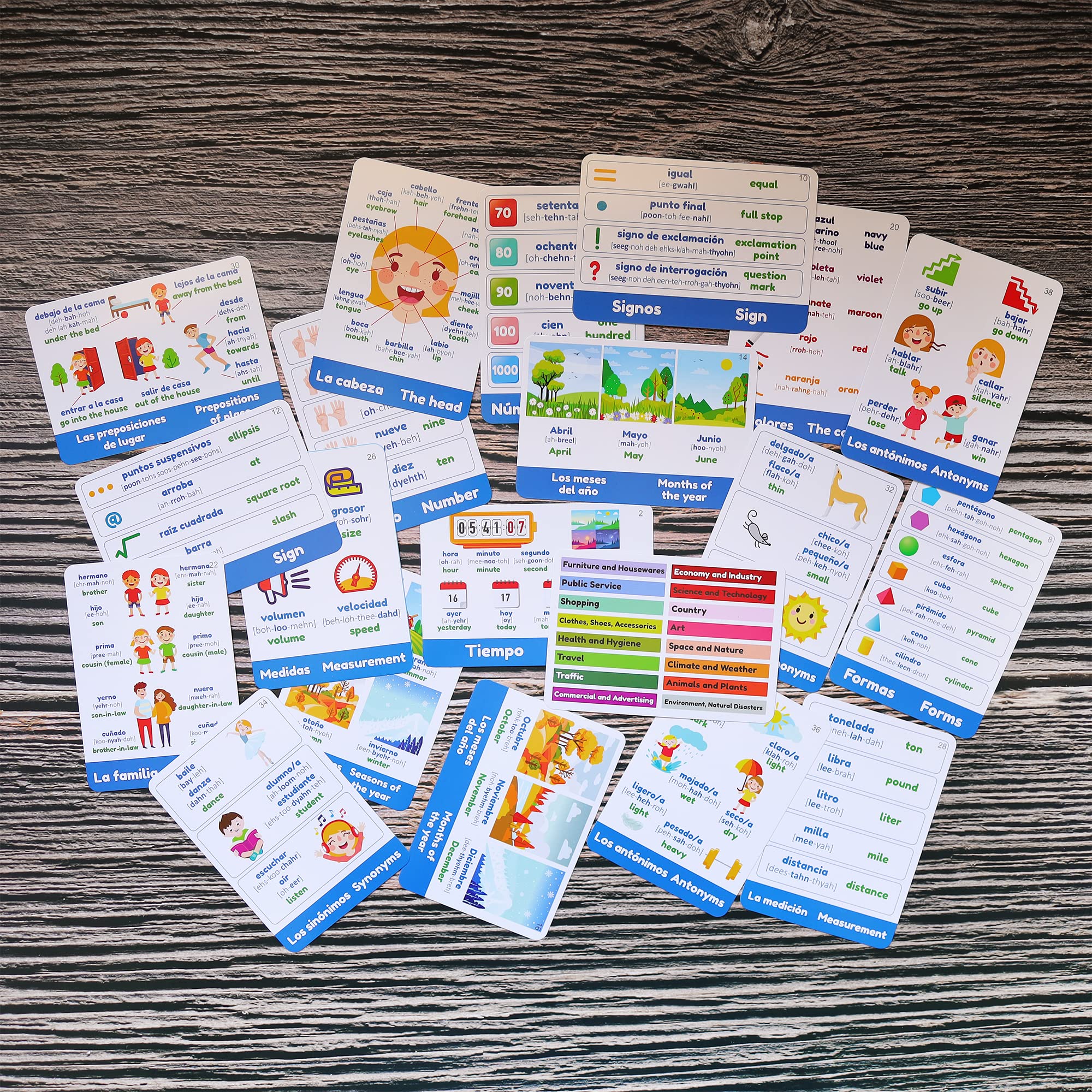 Snapklik.com : Spanish Flash Cards For Kids & Adults Beginners - 276 ...