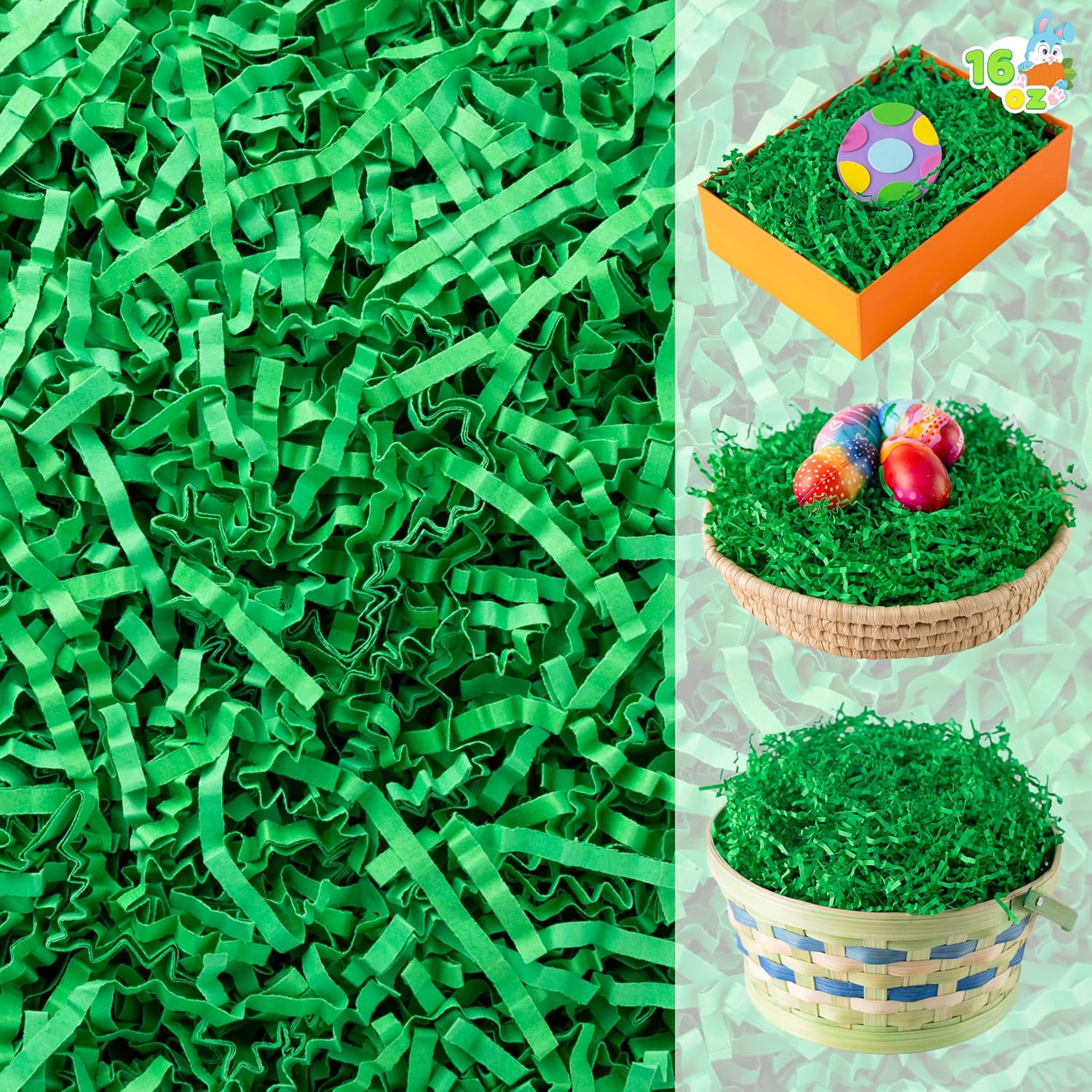 Amazon.com: JOYIN 16oz Easter Grass, Pure Dark Green Recyclable Paper ...