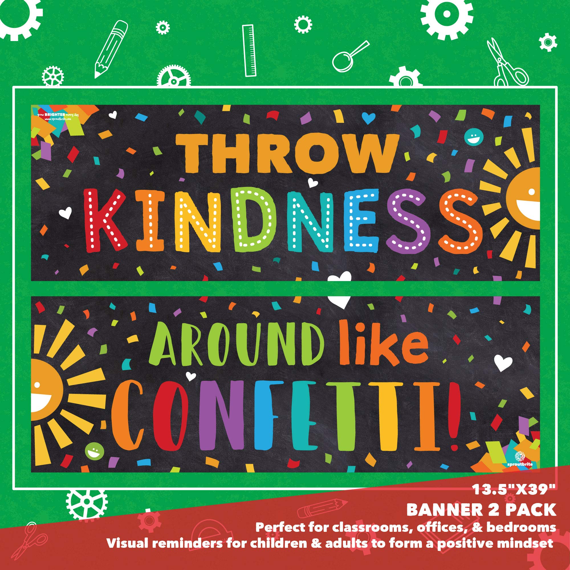 Sproutbrite Classroom Banner Decorations - Motivational & Inspirational ...