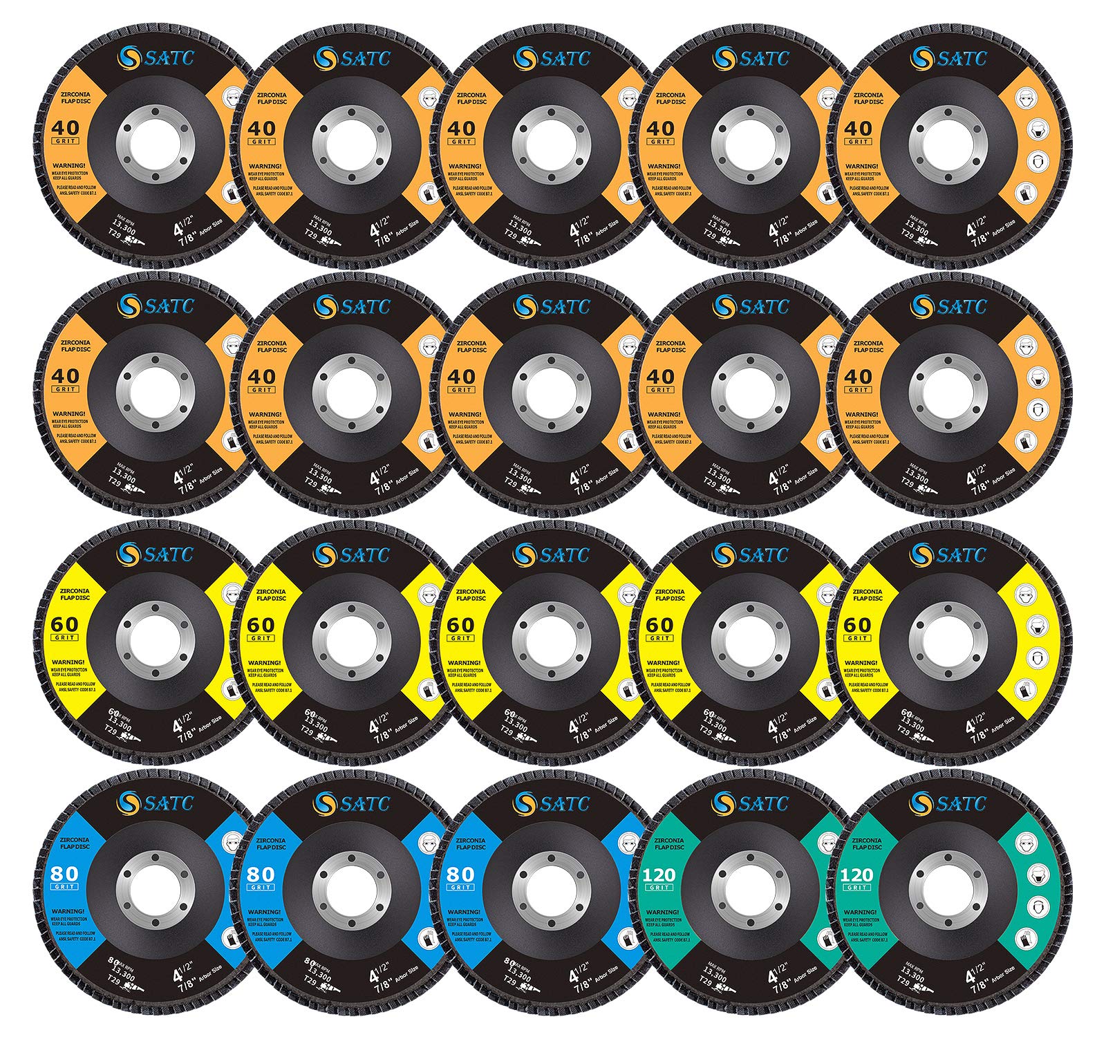 Buy SATC 20 Pack Flap Discs 4 5 X 7 8 Grinding Wheel T29 Flapper Buy SATC 20 Pack Flap Discs 4 5 X 7 8 Grinding Wheel T29 Flapper
