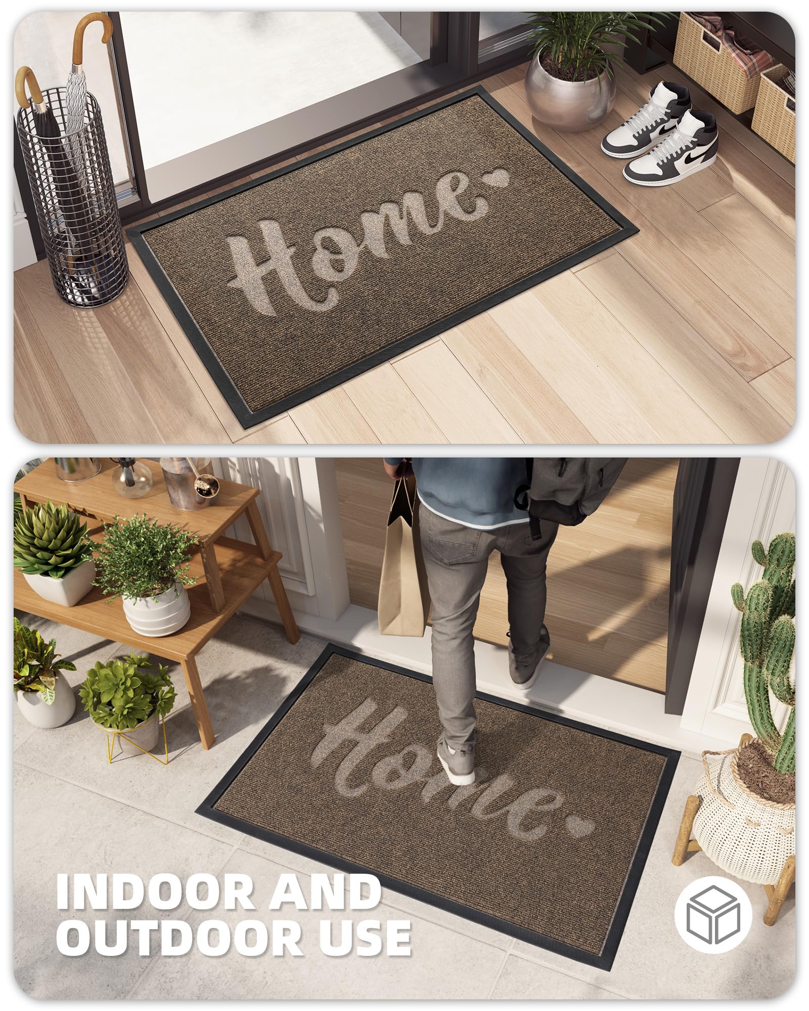 Color&Geometry Front Door Mat Outdoor Home Entrance for Welcome, Heavy ...