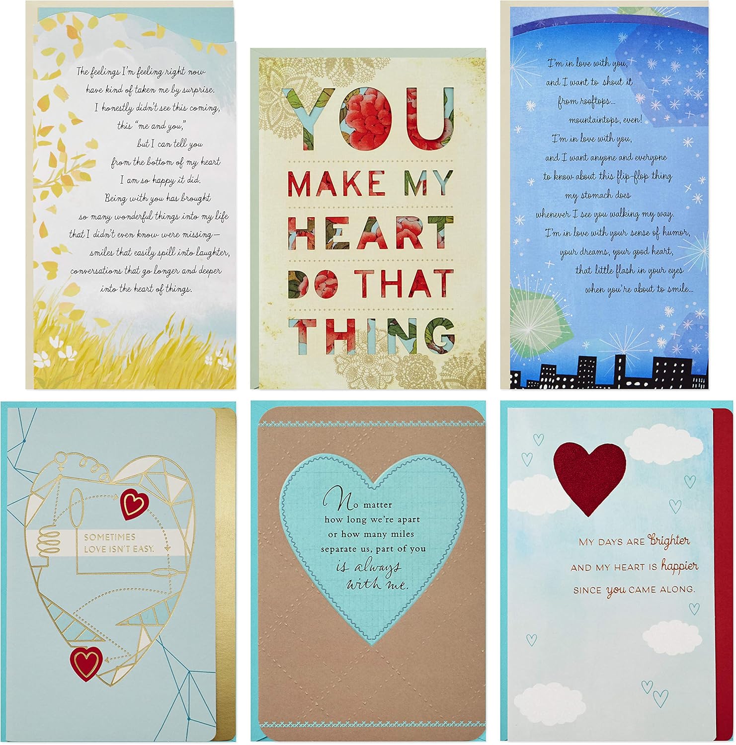 Hallmark Love Card Assortment, New Relationship/Miss You/Time Apart ...