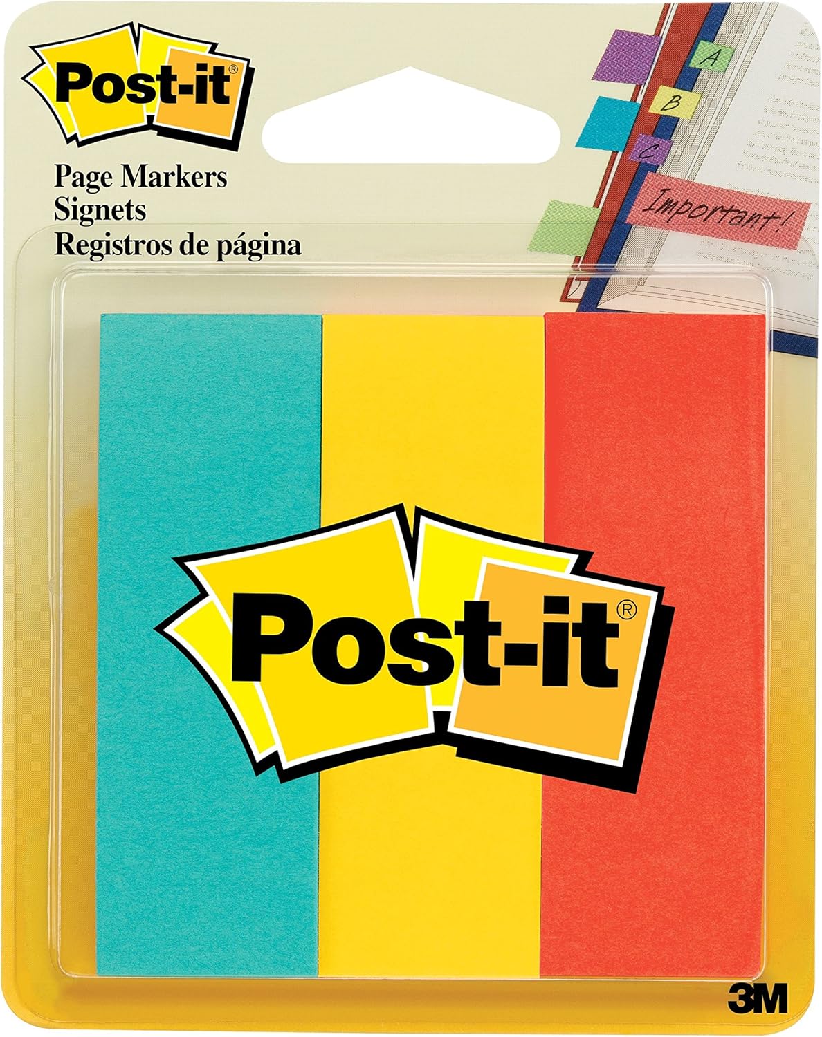 Amazon.com : Post-it Page Markers, Assorted Colors , 1 in x 3 in, 3 ...