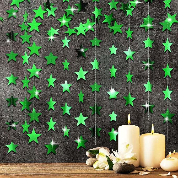 Amazon.com: Patelai Glitter Star Garland Banner Decor 130 Feet Star ...
