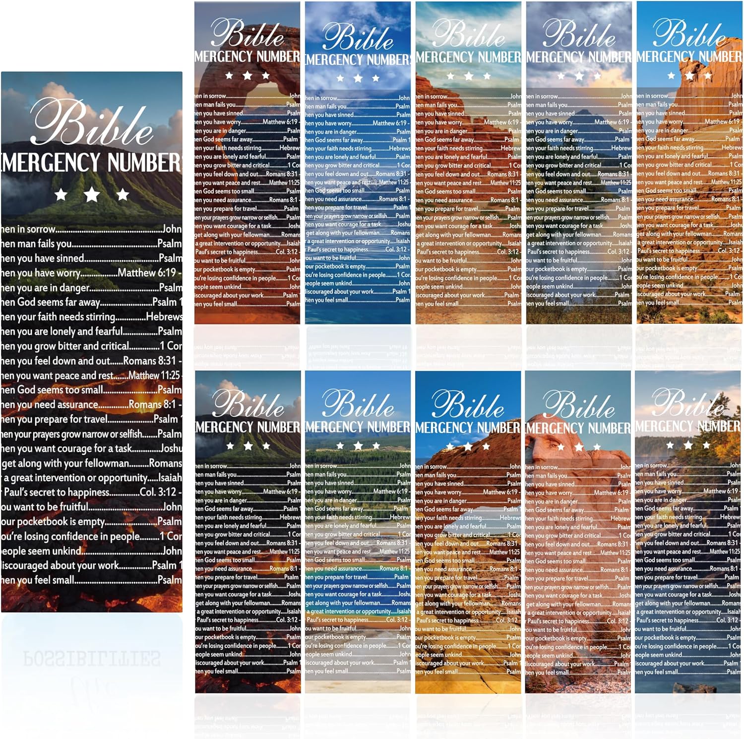 Amazon.com: Zaamwoyy 200 Pcs Bible Emergency Numbers Bookmarks Bulk ...