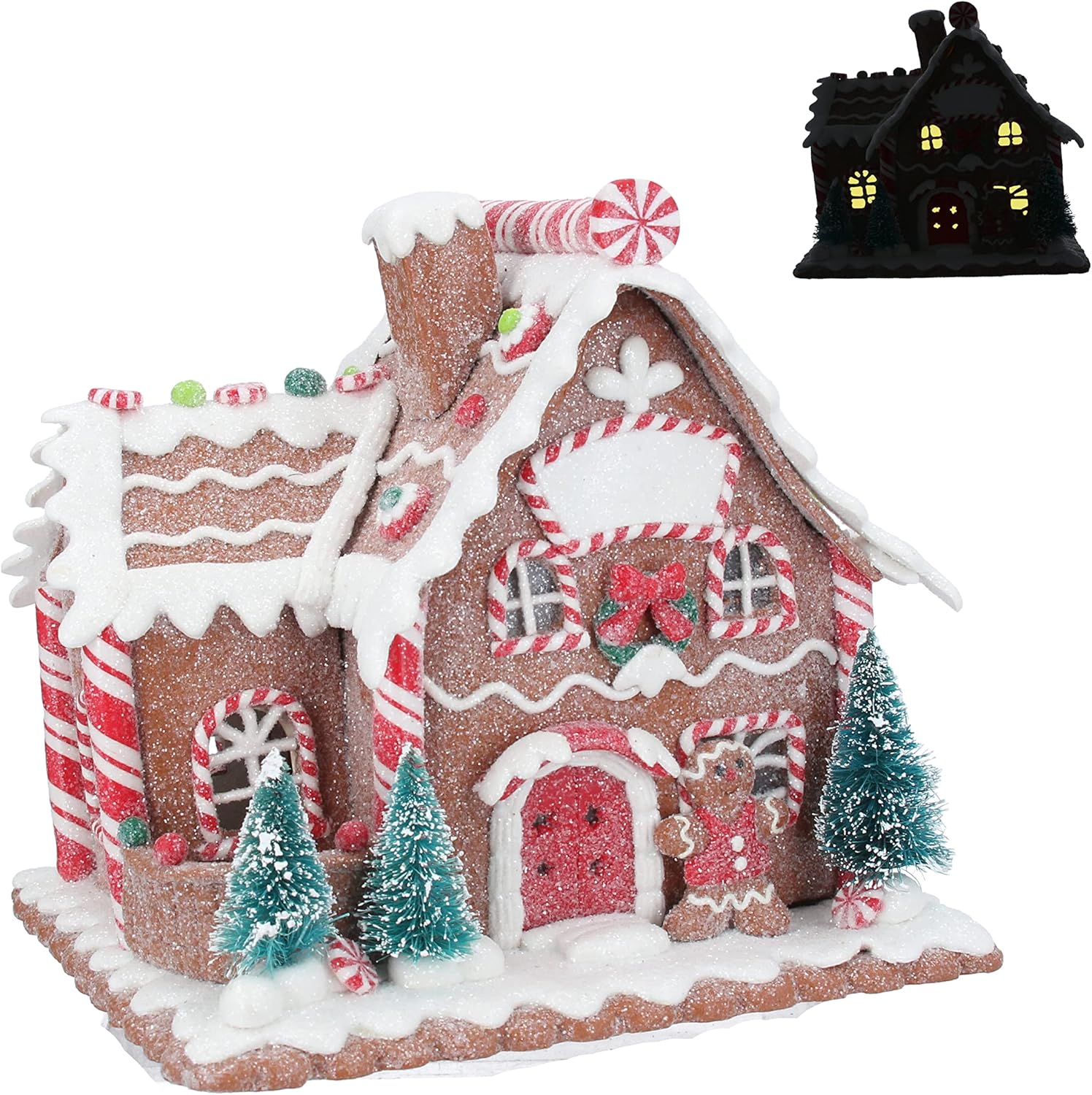 Gisela Graham Light Up Gingerbread House Christmas Decoration : Amazon ...