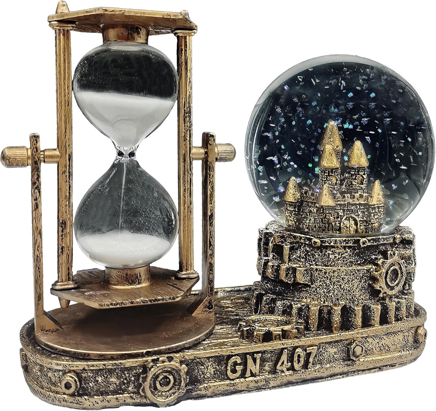 Amazon.com: LED Crystal Snow Globe with Hourglass Sand Timer, Musical ...