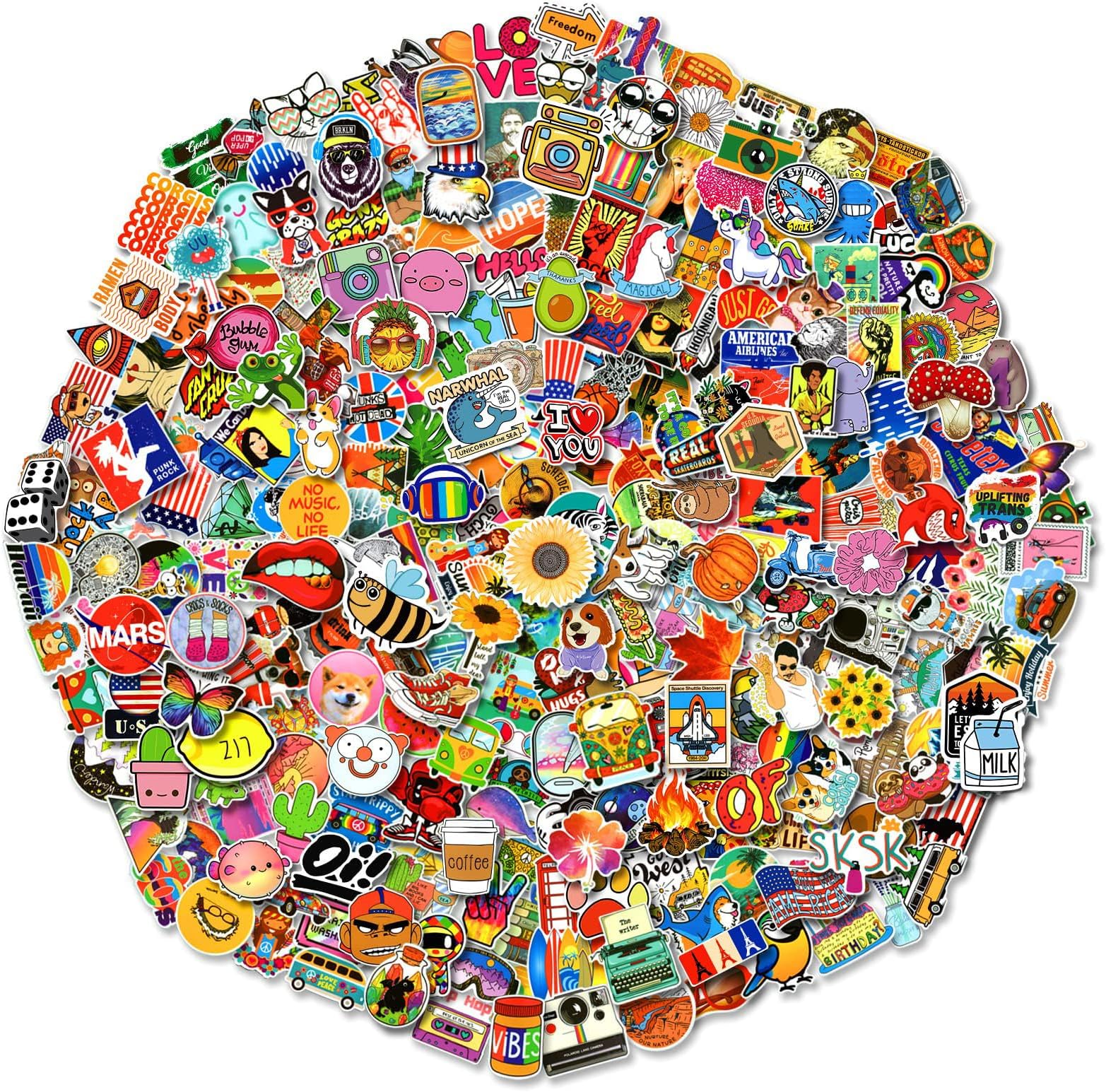 Amazon.com: Cool Sticker 100pcs Random Music Film Vinyl Skateboard ...