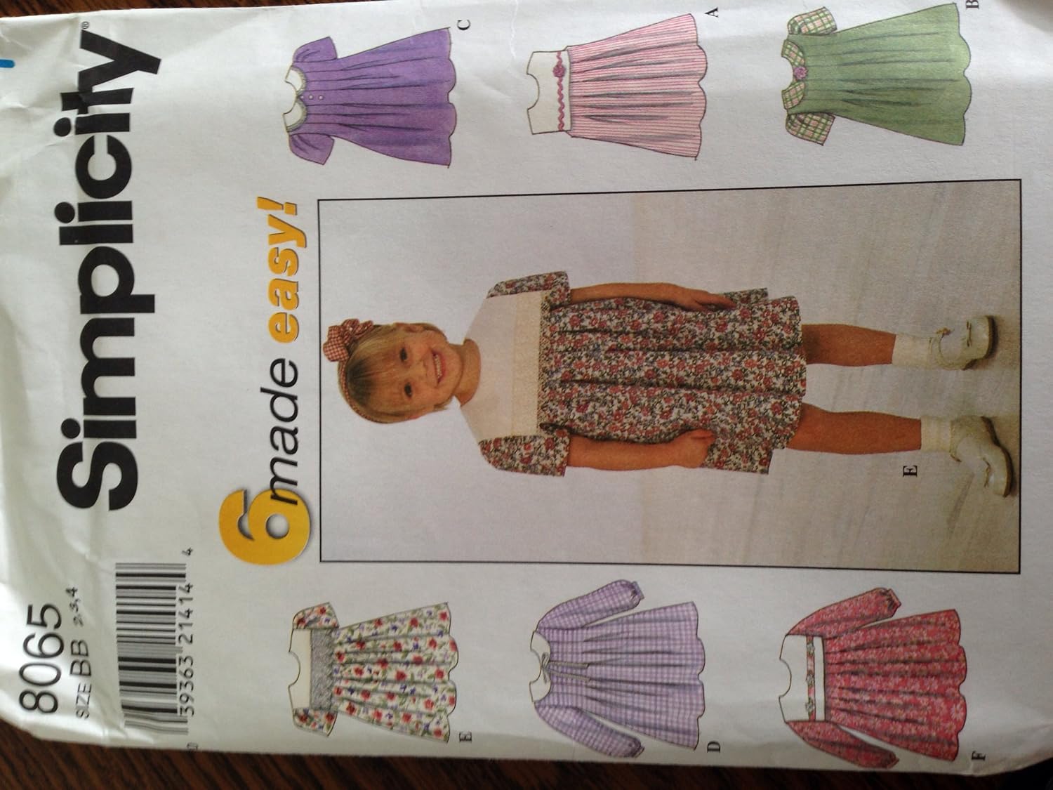 Amazon.com: Simplicity Sewing Pattern 8065-6 Made Easy Toddlers Dresses ...