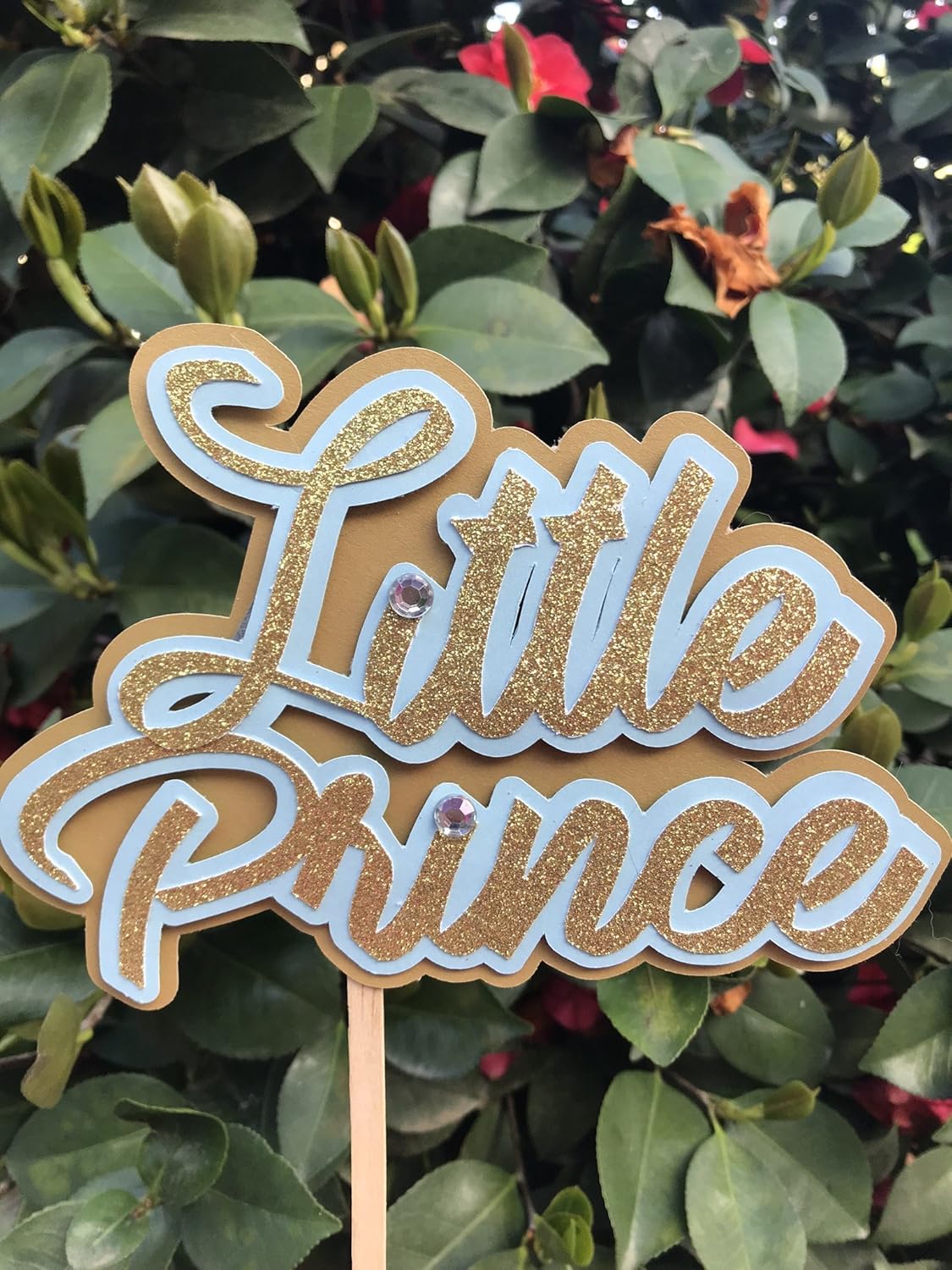 Amazon.com: Little Prince theme light blue and gold cake topper first ...