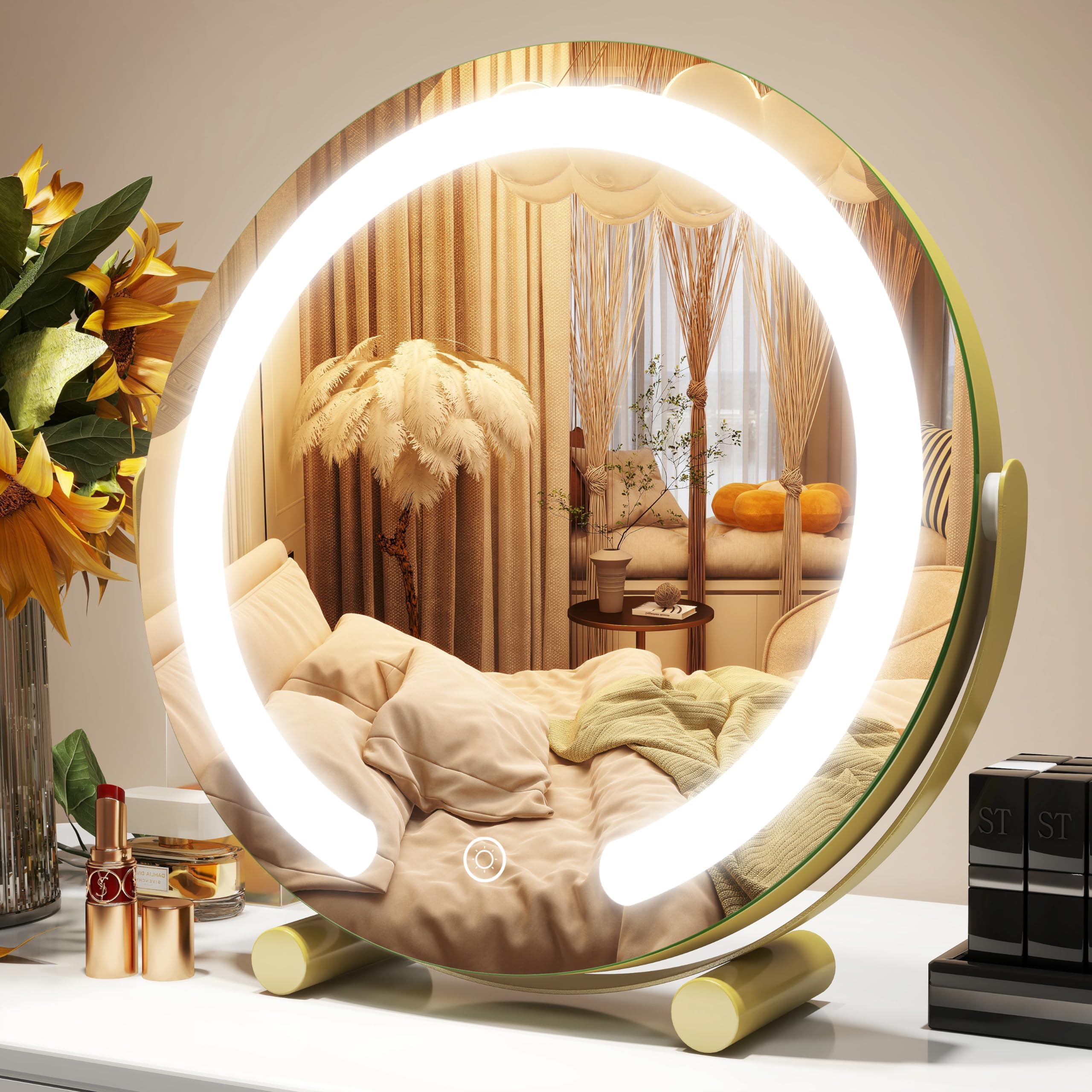 Amazon.com - DOWRY Tabletop LED Lighted 5X Magnifying Makeup Mirror ...