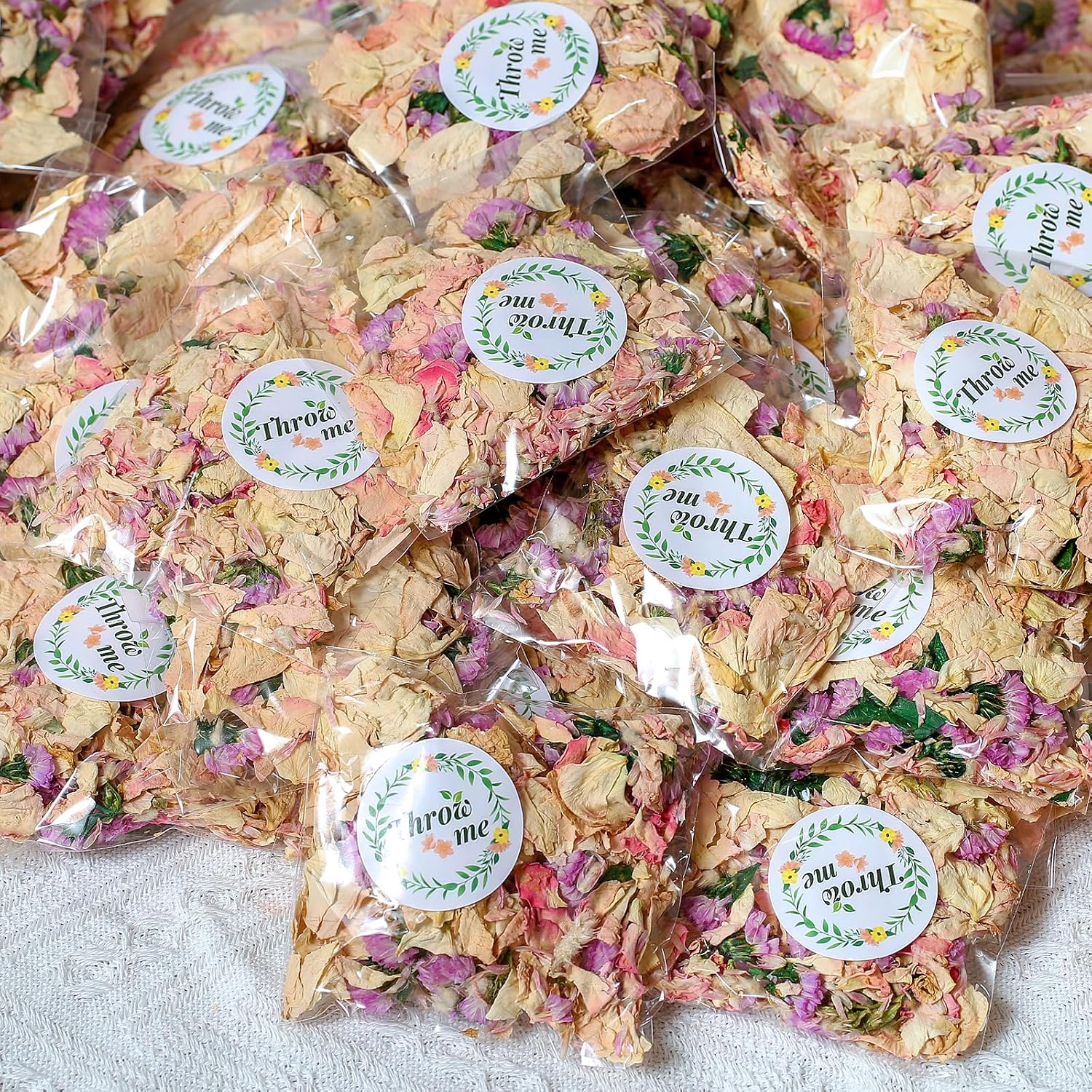 Amazon.com: Oning 52 Pack Biodegradable Confetti, Dried Flower Petals ...