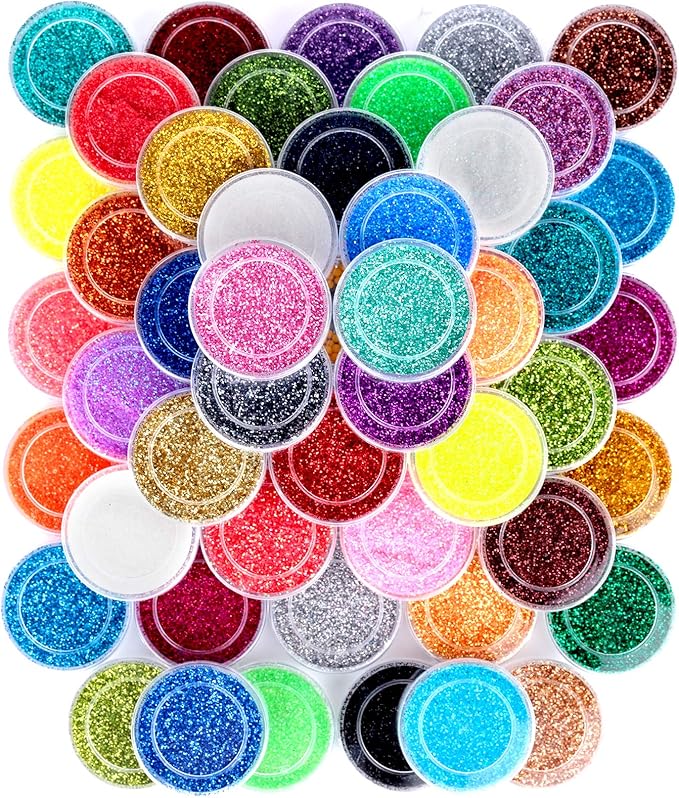 Amazon.com: FANDAMEI 48 Colors Fine Glitter for Crafts, Arts ...