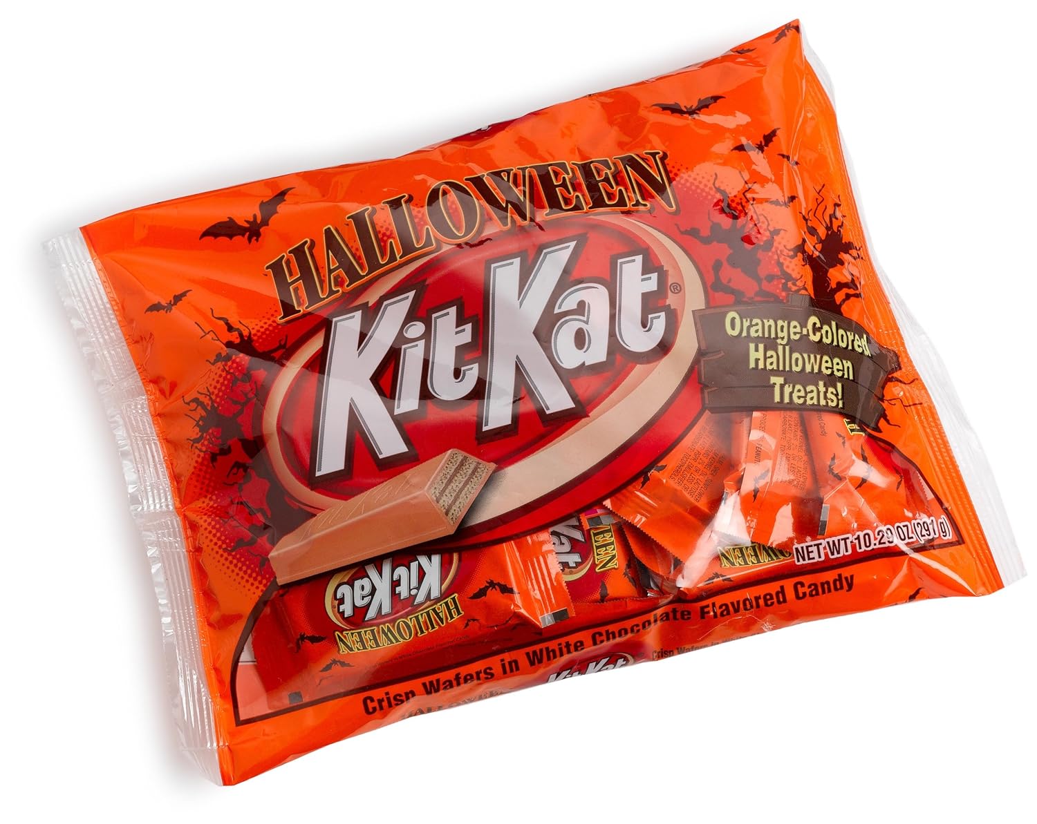Amazon.com : Hershey's Halloween Kit Kat Orange Snack Size Candies, 10. ...