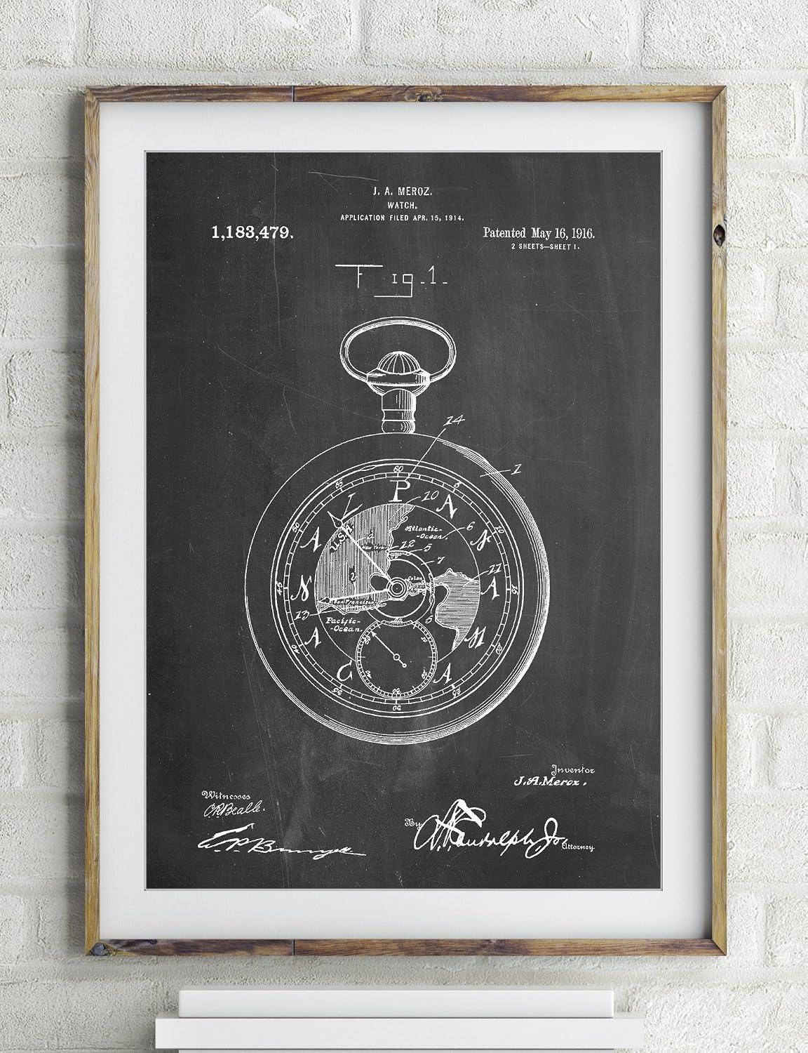 Amazon.com: U.S. Watch Co. Pocket Watch Patent Poster: Posters & Prints
