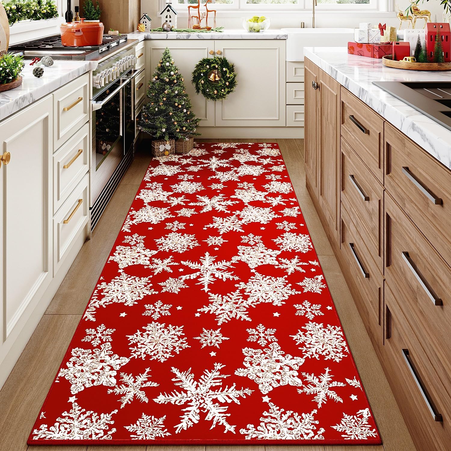 Amazon.com: PureCozy Red Runner Rug 2x8 Christmas Hallway Carpet ...