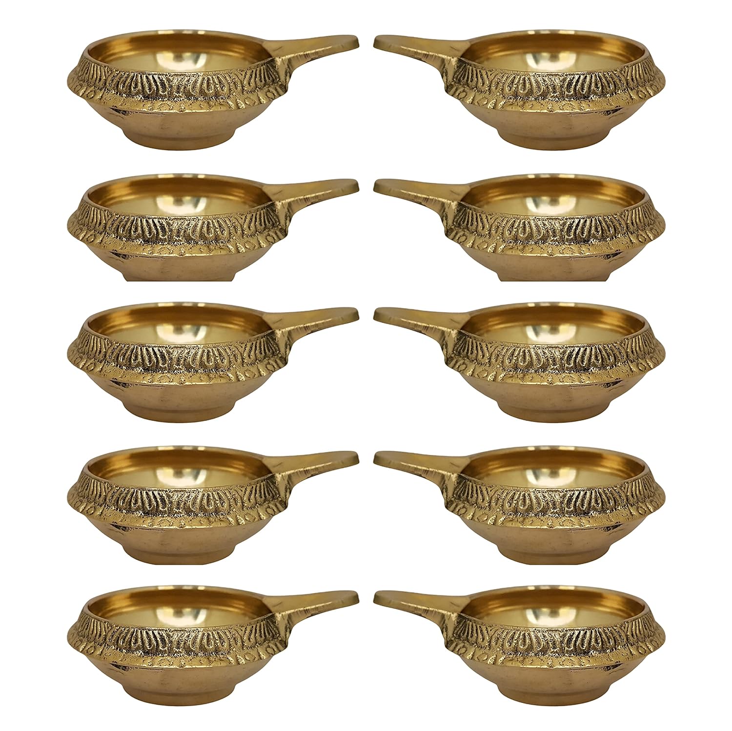 Buy Divya Mantra Brass Diyas for Puja Set Deepam Kundulu Pooja Items ...