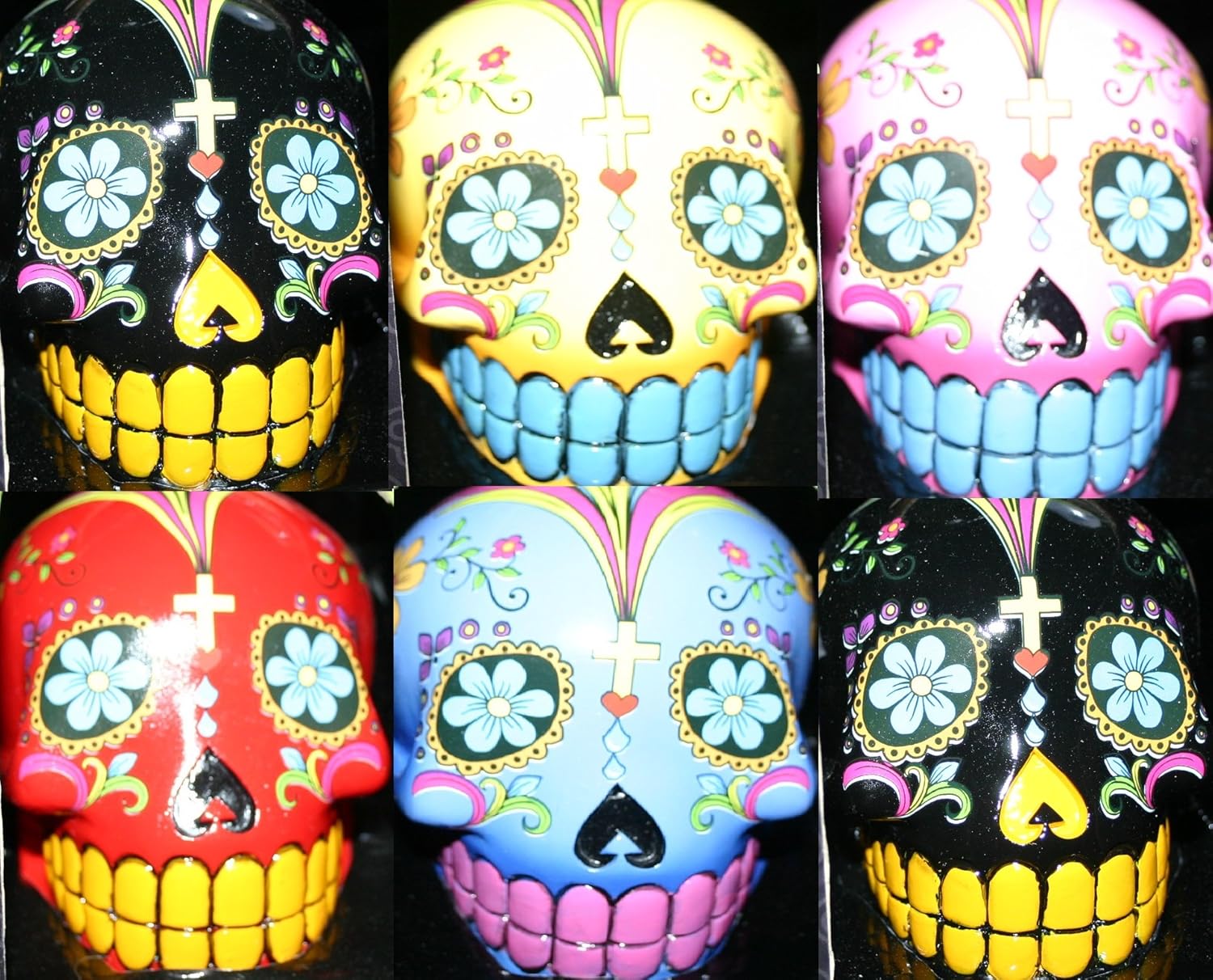 Amazon.com: PINK DAY OF THE DEAD HAND CRAFTED RESIN MONEY BOX,SKULL ...
