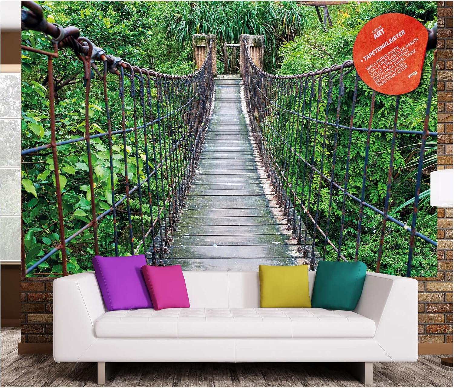 Great Art Photo Wallpaper Suspension Bridge Decoration 210x140 cm / 82 ...