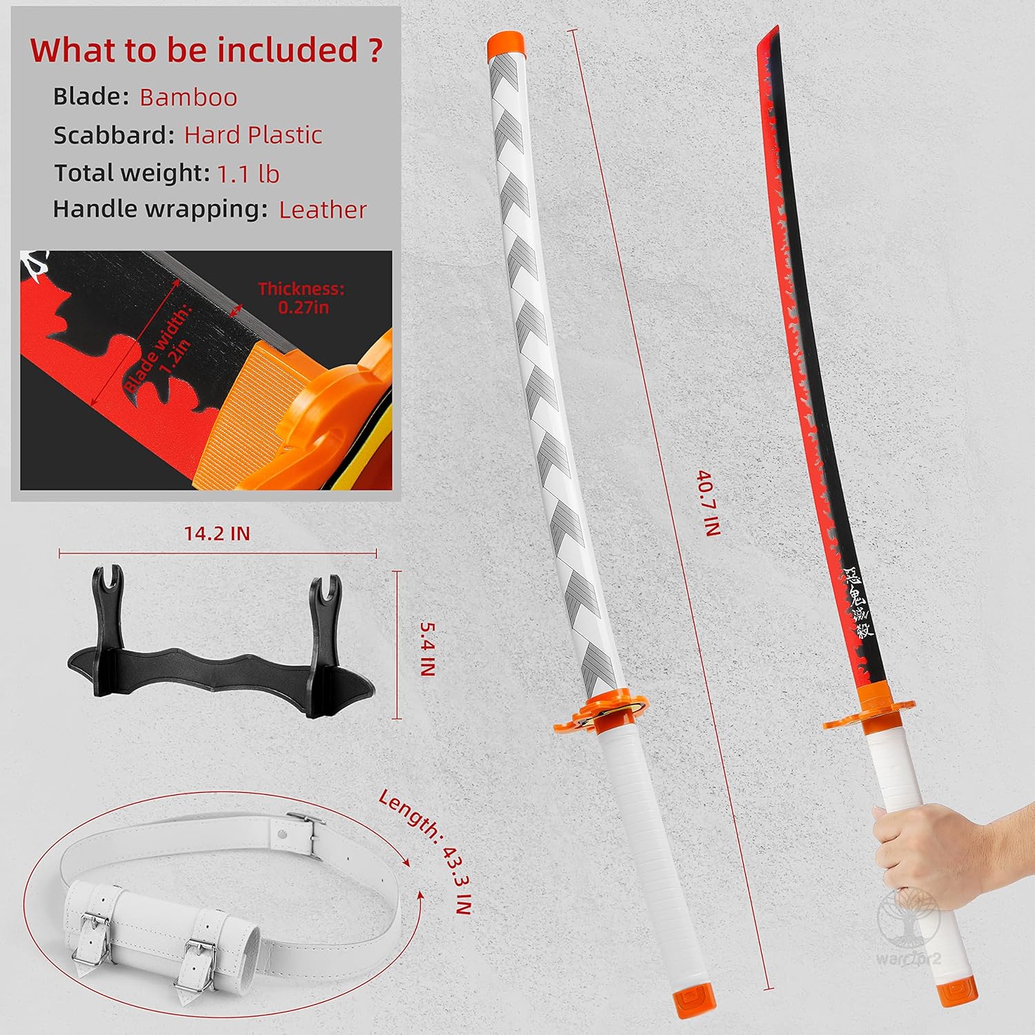 Rengoku Cosplay Sword 41 with Belt & Stand, Philippines | Ubuy