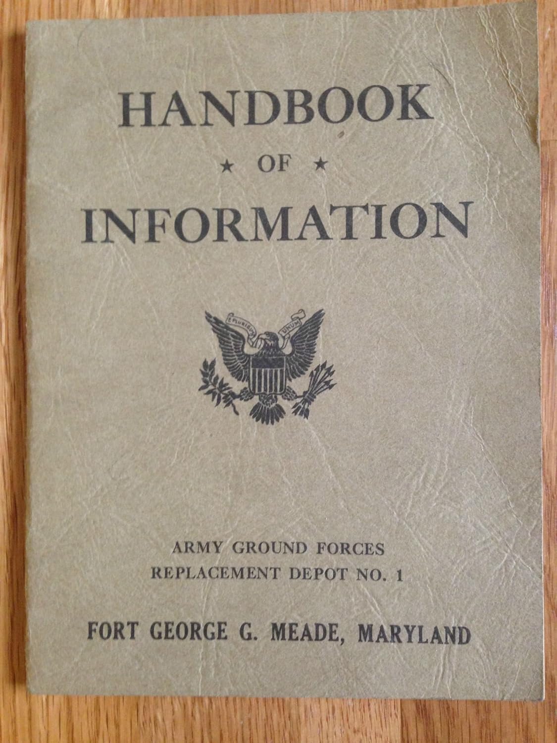 Amazon.com: 1944 HANDBOOK OF INFORMATION ARMY GROUND FORCES REPLACEMENT ...