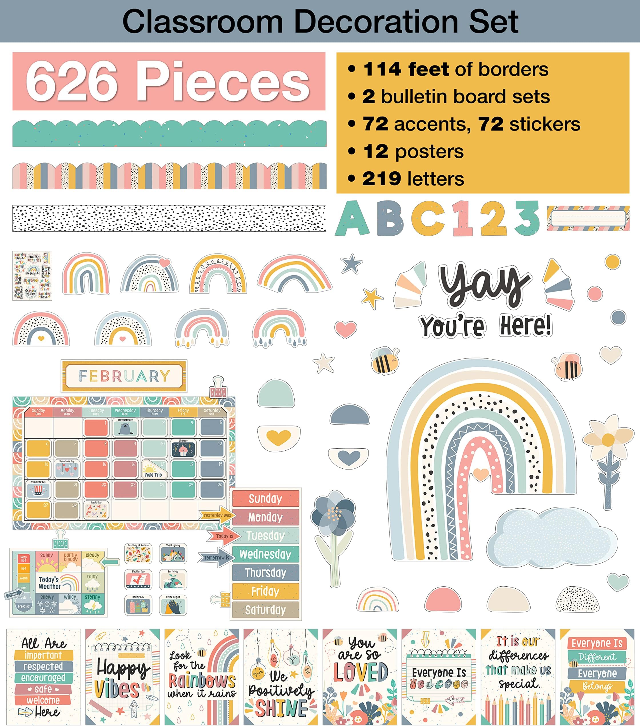 Carson Dellosa We Belong Classroom Decor 626 Pc Set Calendar ...