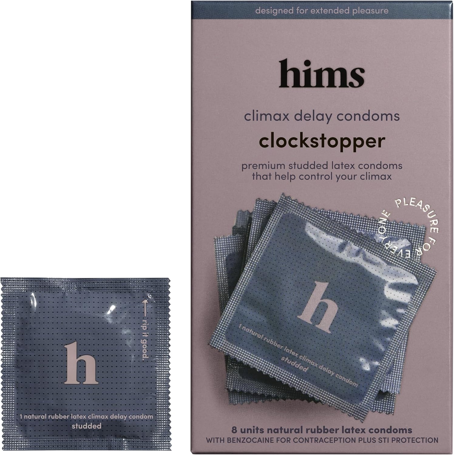 Amazon.com: HIMS Clockstopper Climax Delay Condoms - 4.5% Benzocaine ...