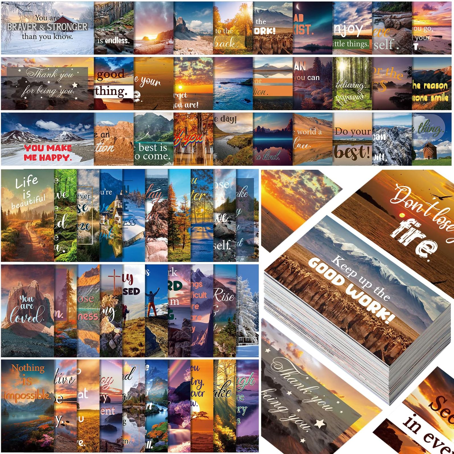 Amazon.com : Youngever 300 Pack Motivational Quote Cards, 100 Unique ...