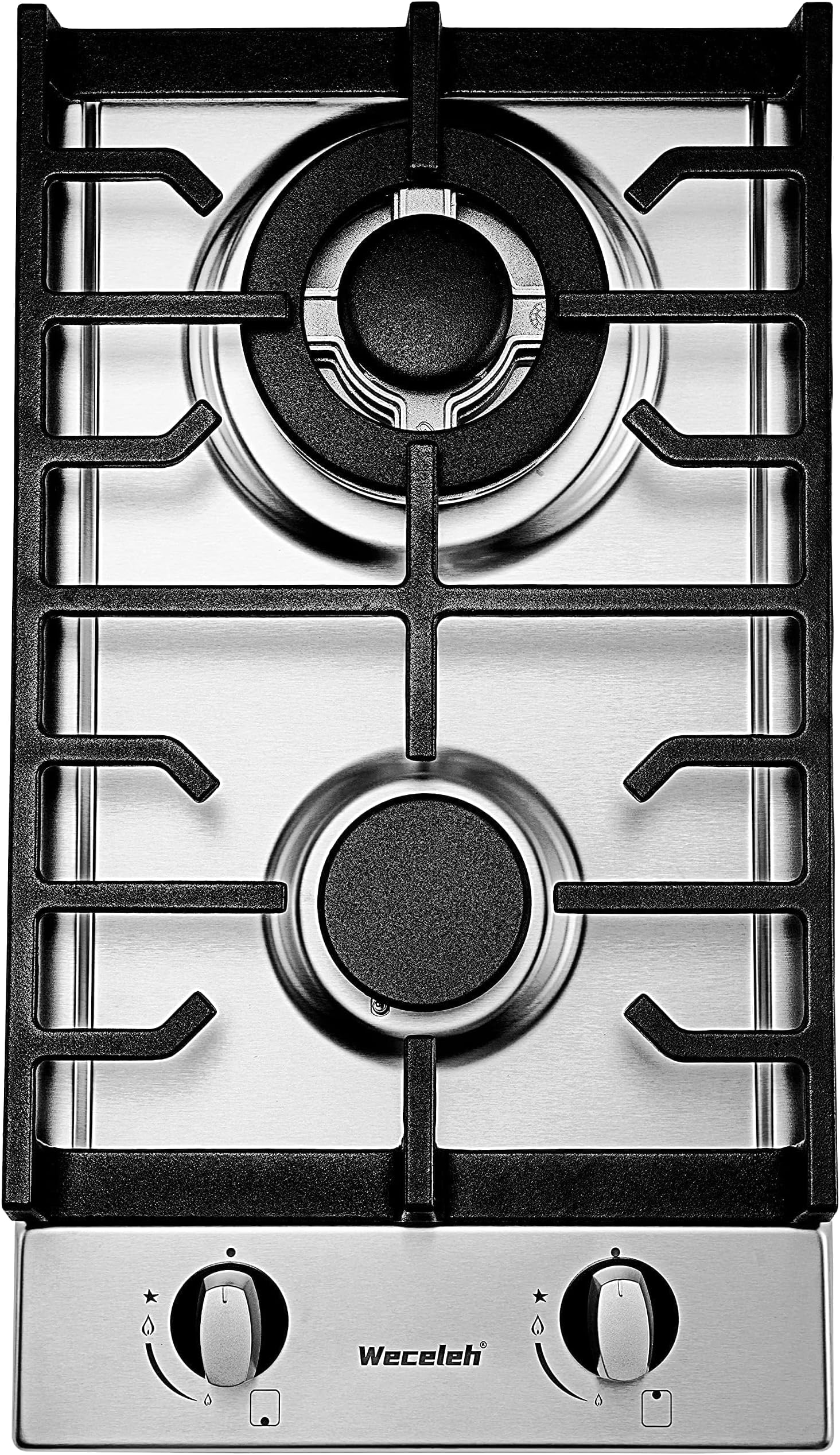 Amazon.com: Weceleh Gas Cooktop 2 Burner, 12 Inch Natural Gas Stove Top ...
