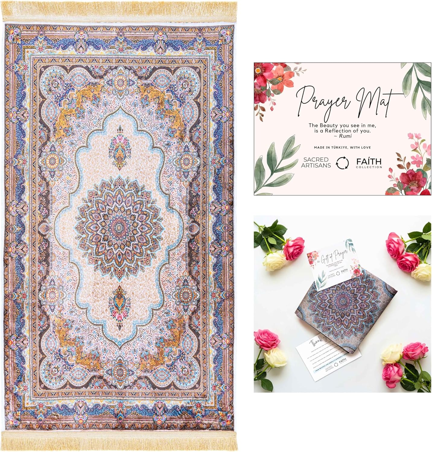 Amazon.com: Sacred Artisans Muslim Prayer Rug and Islamic Prayer Mat ...