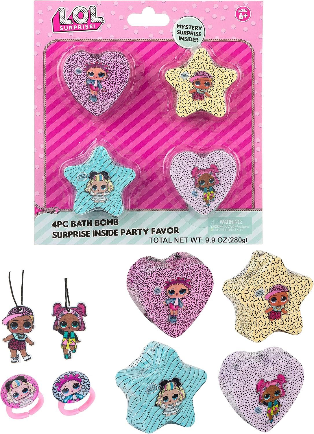 Amazon.com: L.O.L. Surprise! Party Favors 4PC Children Bath Bomb ...