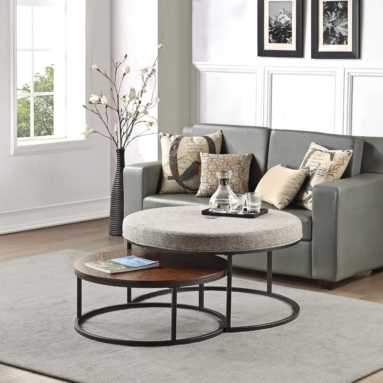Amazon.com: FirsTime & Co. Gray and Brown Corbett Nesting Ottoman and ...