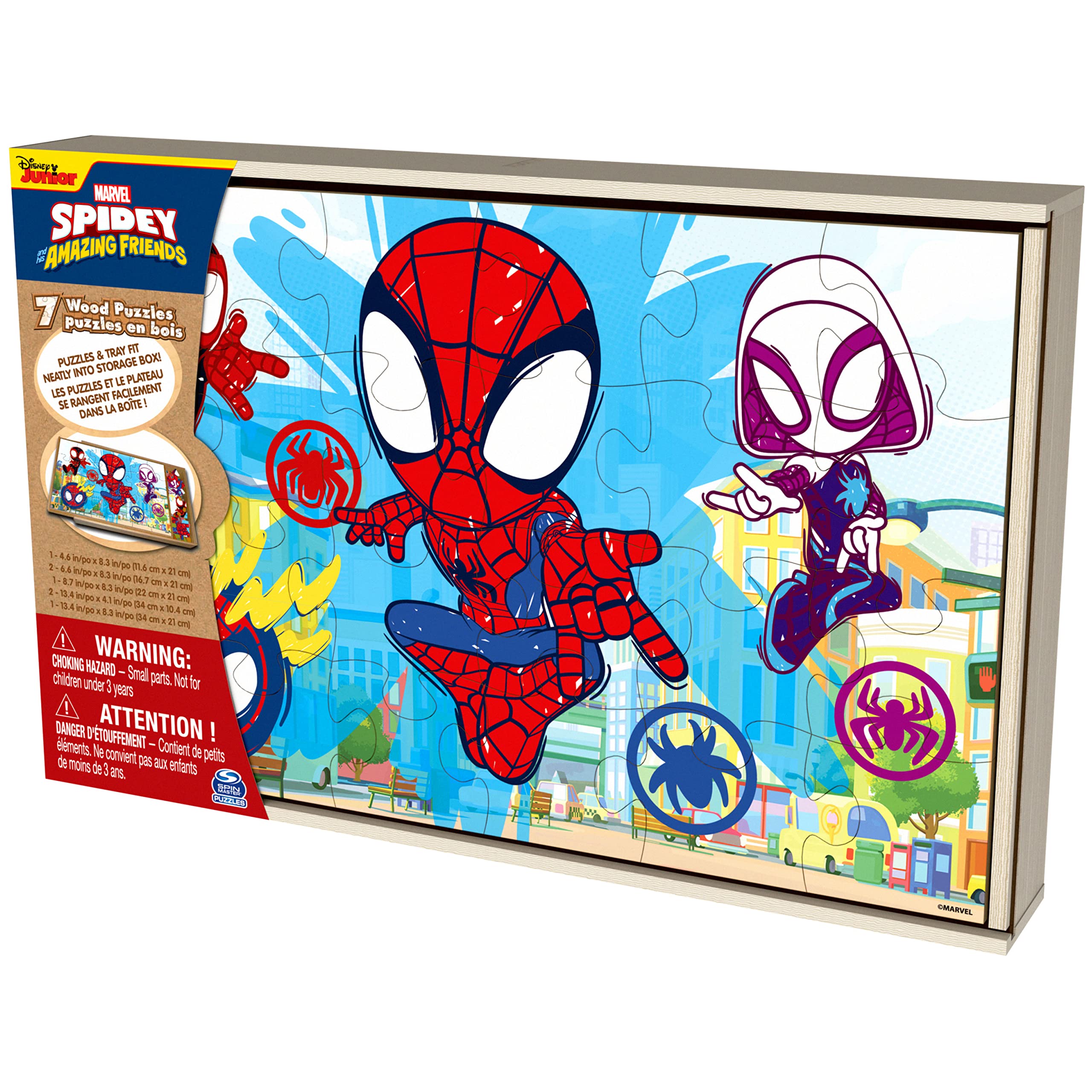 Snapklik.com : Marvel Spidey And His Amazing Friends 7 Wood Jigsaw Puzzles