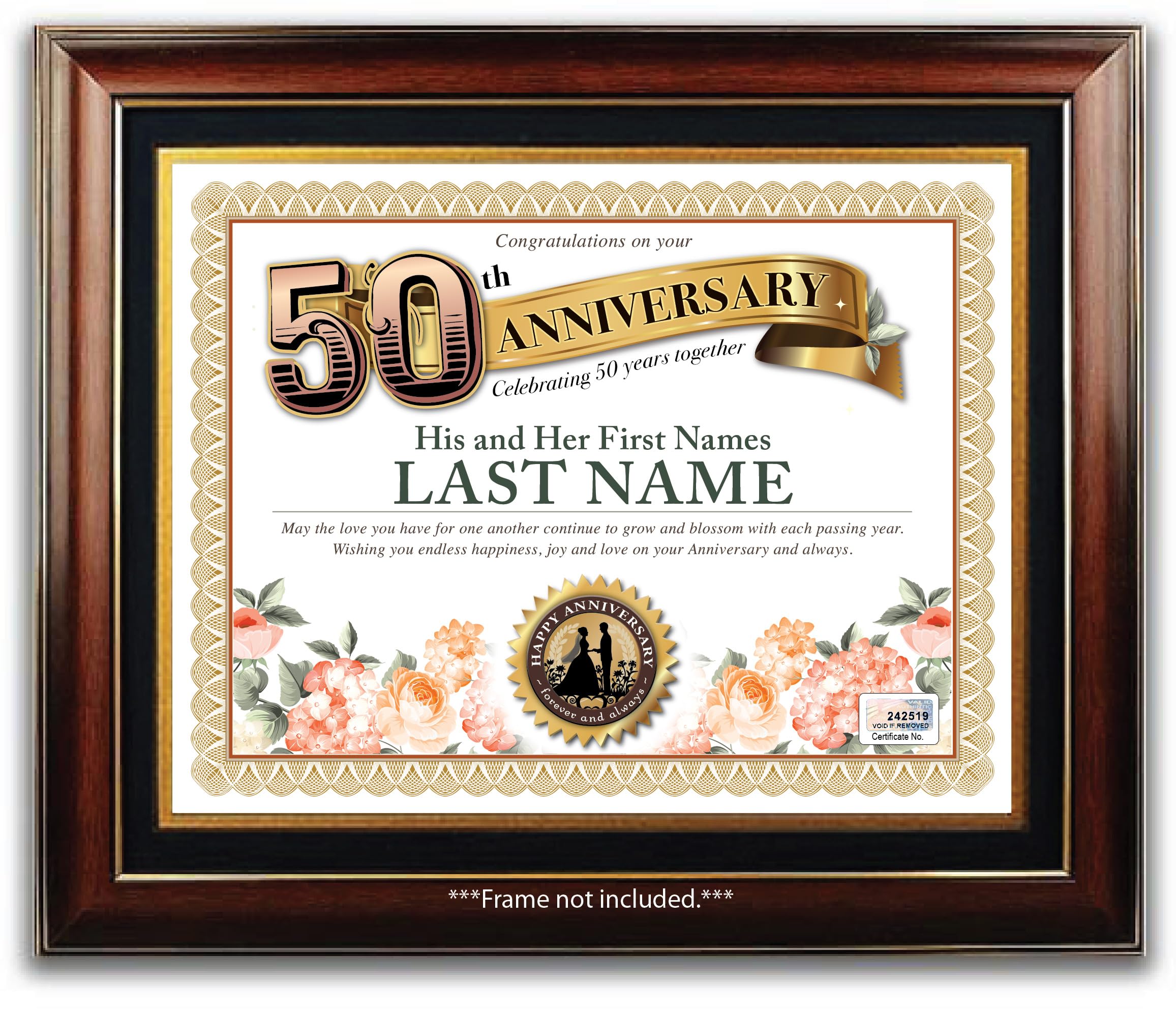 50th Wedding Anniversary Award Template